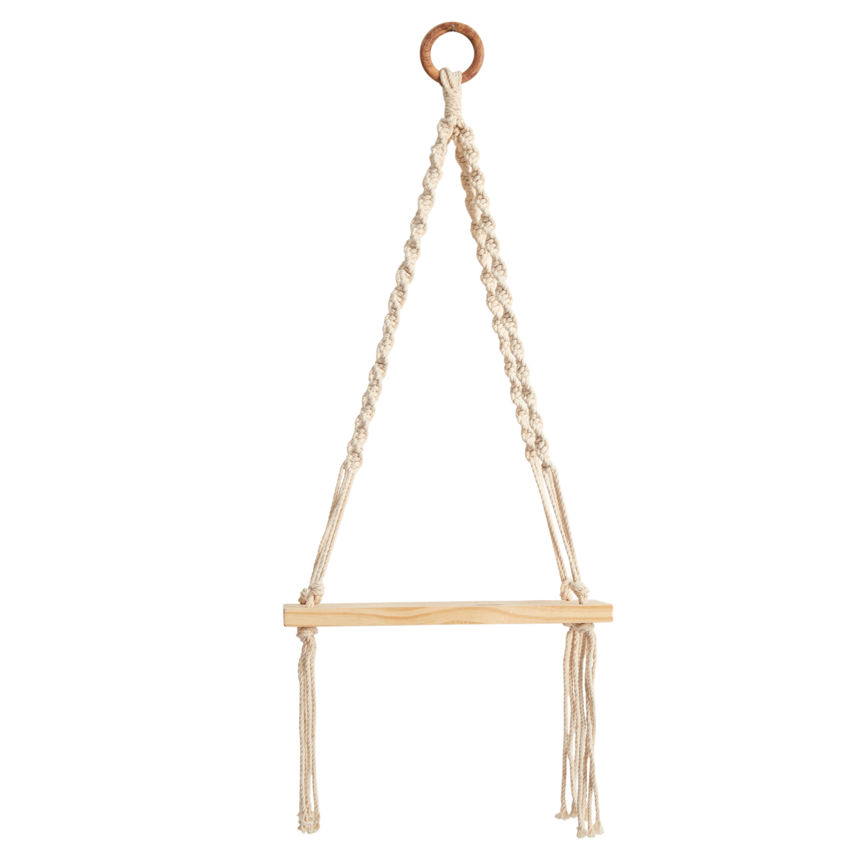 Nearly Natural 12-in x 22-in Hand Woven Macrame Wall Hanging with ...