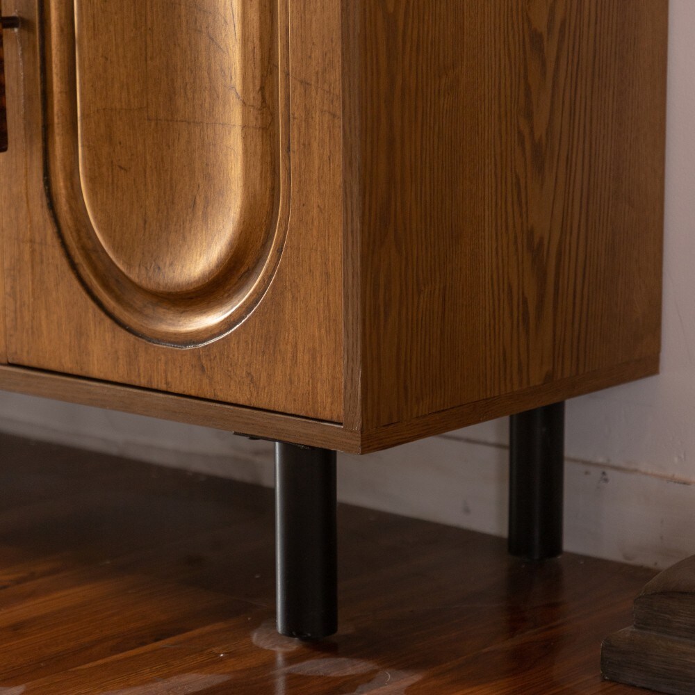 GlasFlength Sideboard Buffet Cabinet with Adjustable Shelf Wood Kitchen ...
