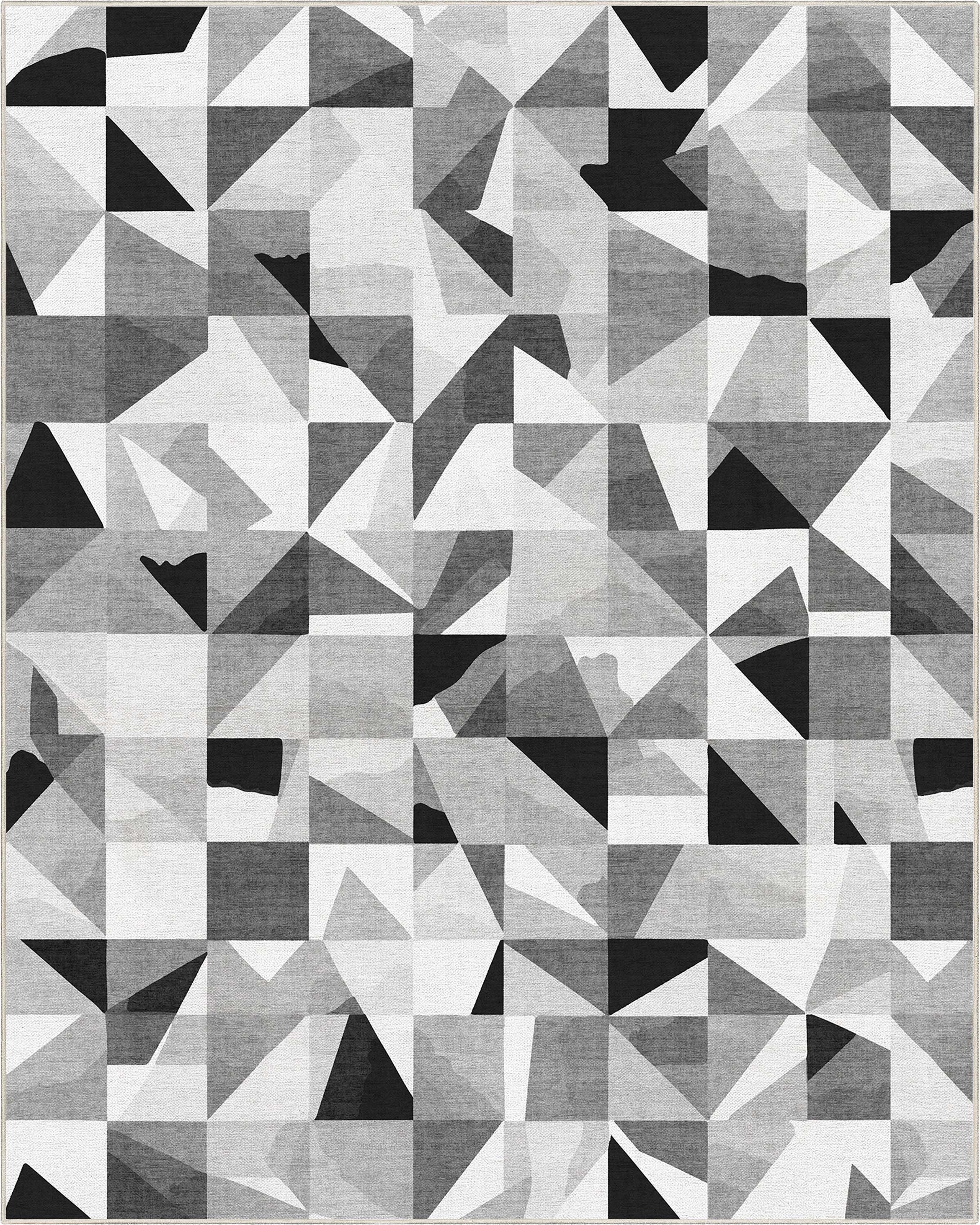 Well Woven Apollo 8 X 10 (ft) Black and White Indoor Geometric Mid ...