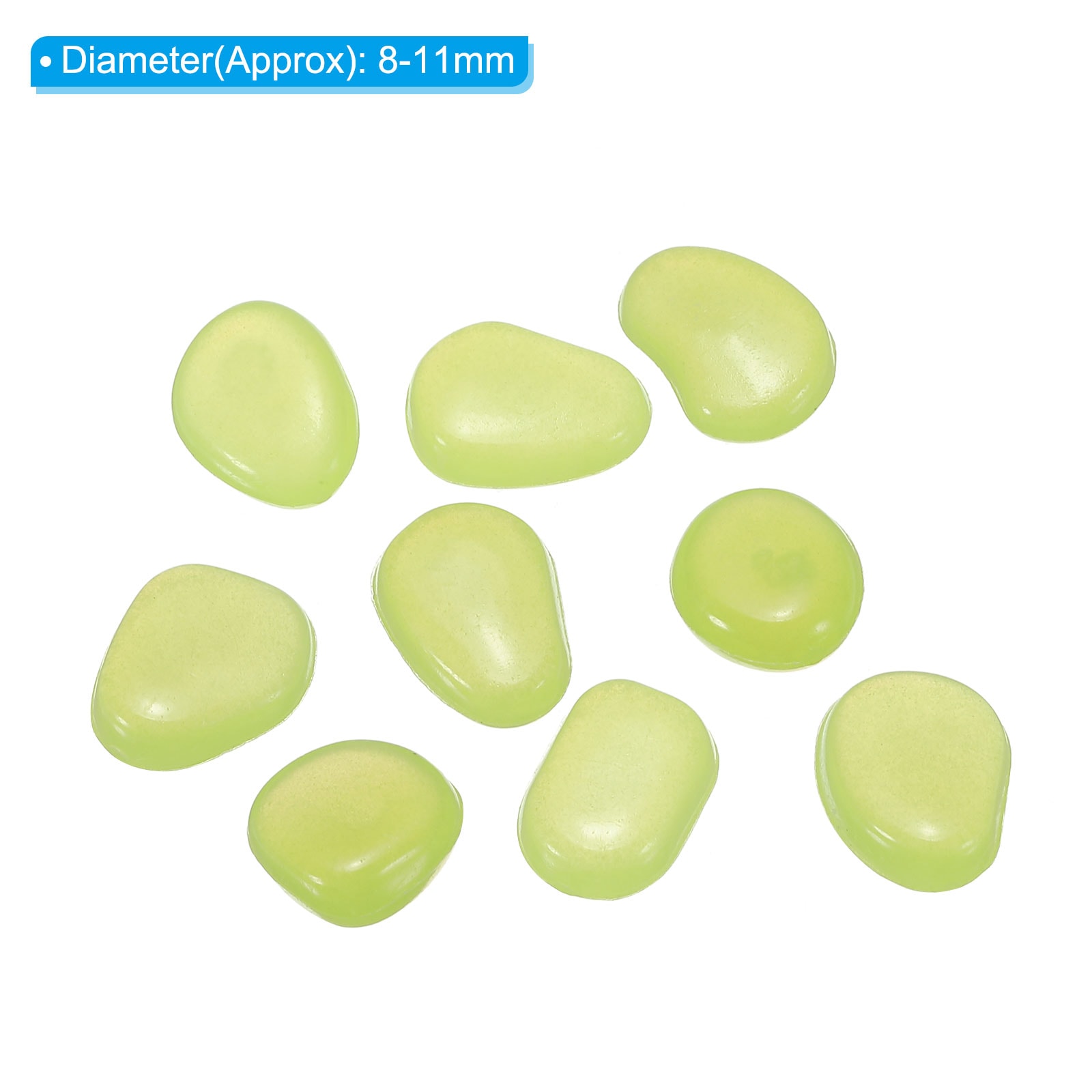 Unique Bargains 200pcs Glow Rocks 8-11mm Glow Pebbles Decoration in the ...