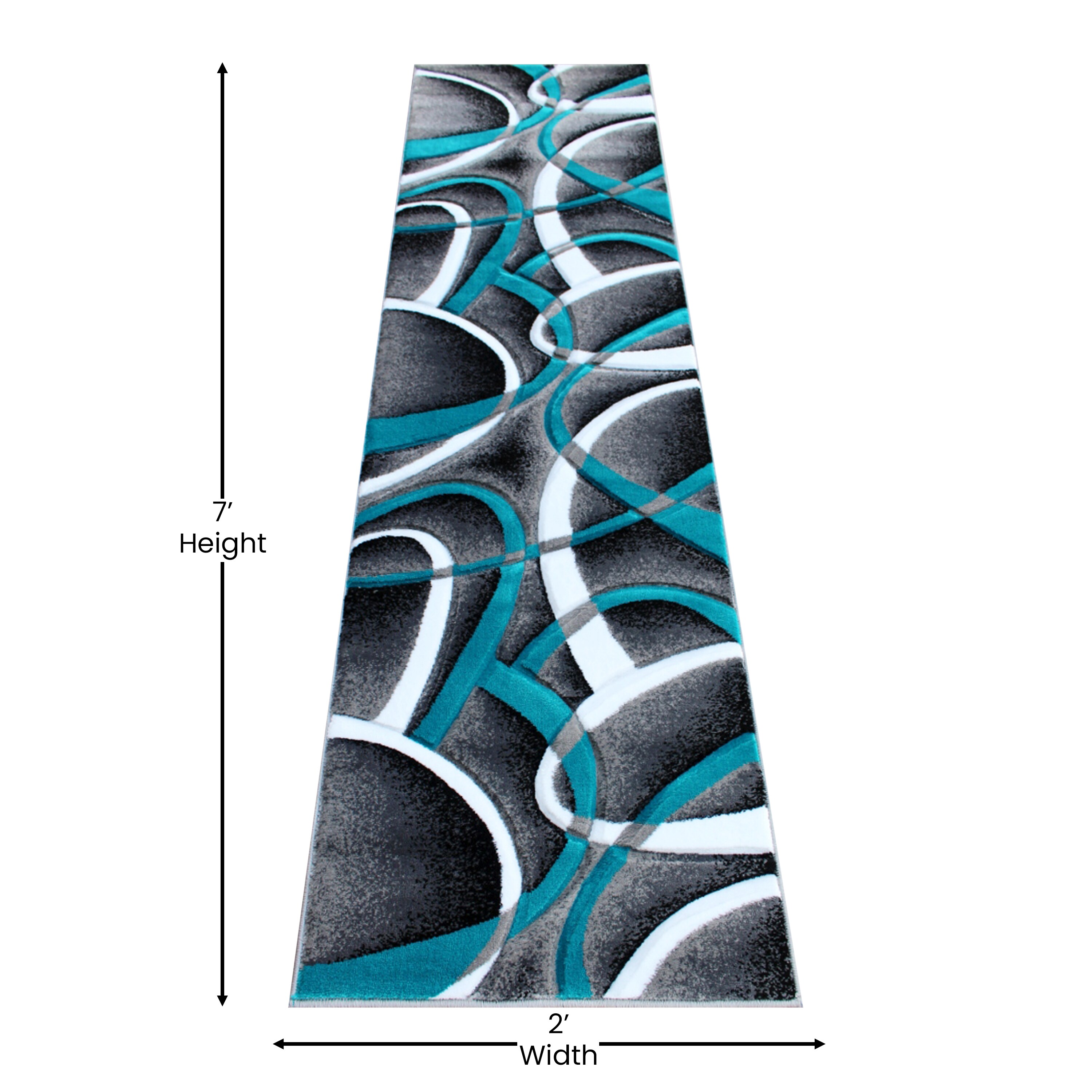 Emma + Oliver Cambre 2x7 Olefin Accent Rug with 3D Sculpted ...
