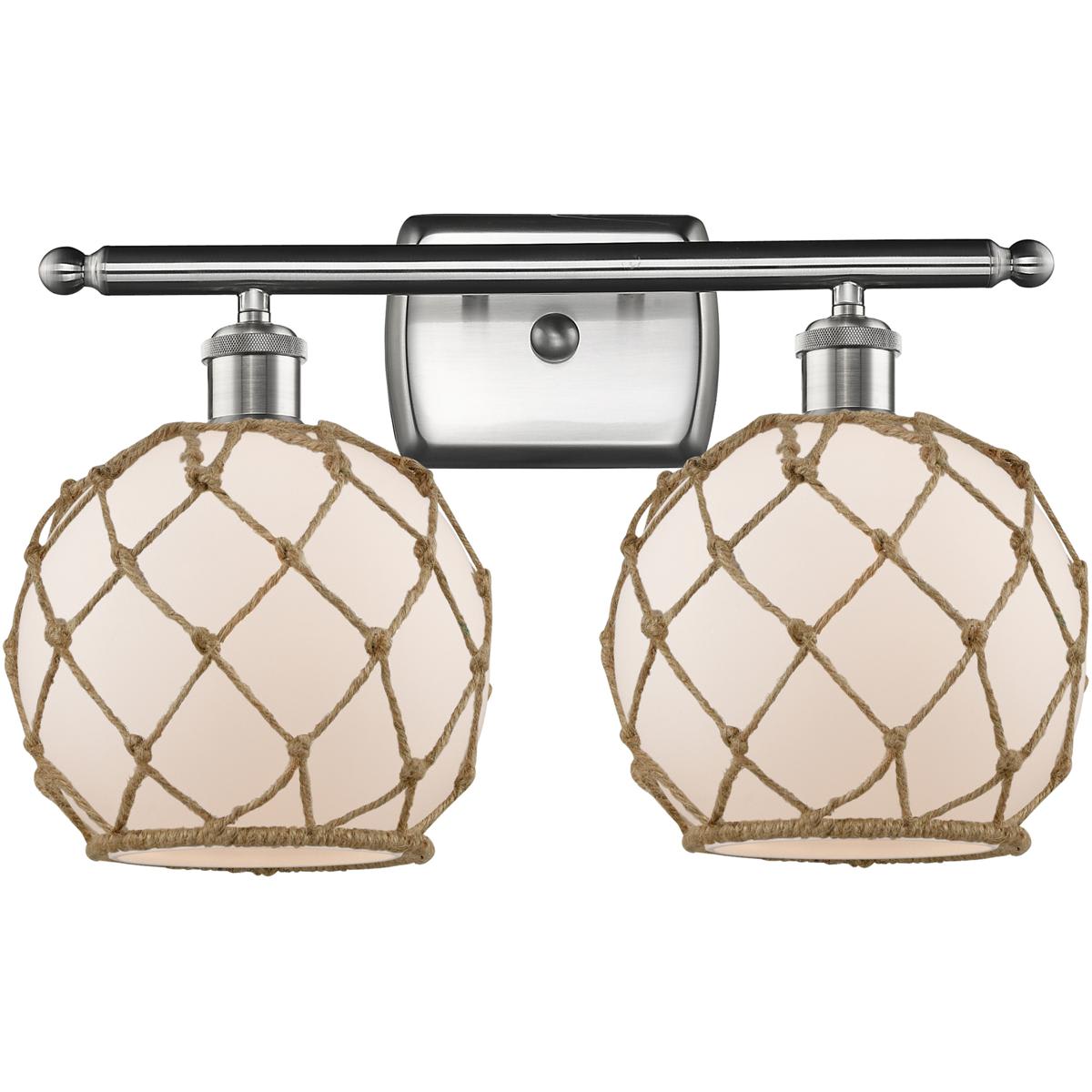 Innovations Lighting 516-2W-SN-G121-8RB-LED Ballston Farmhouse Rope ...