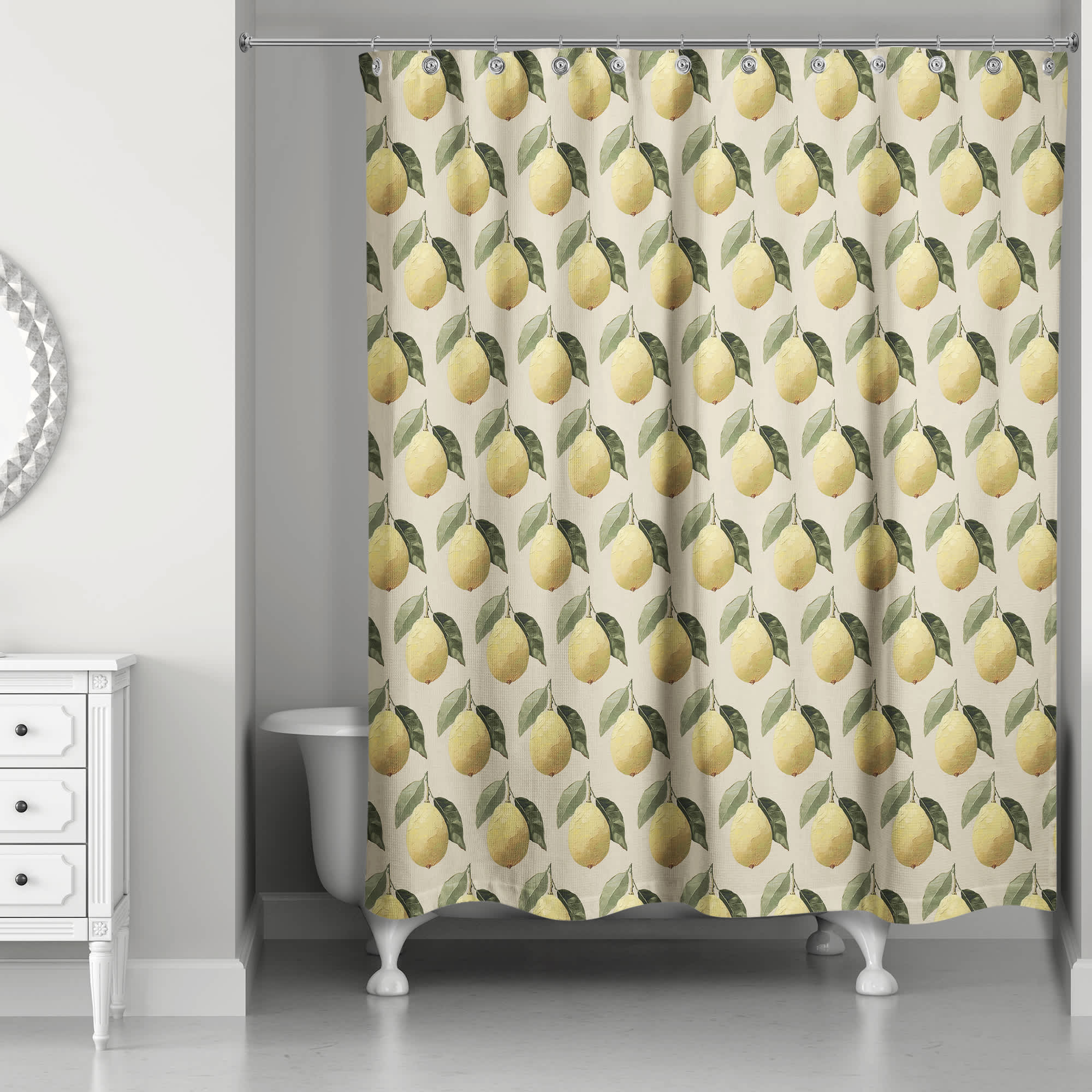 Creative Products Lemon Still Life Repeat 71 x 74 Shower Curtain in the ...