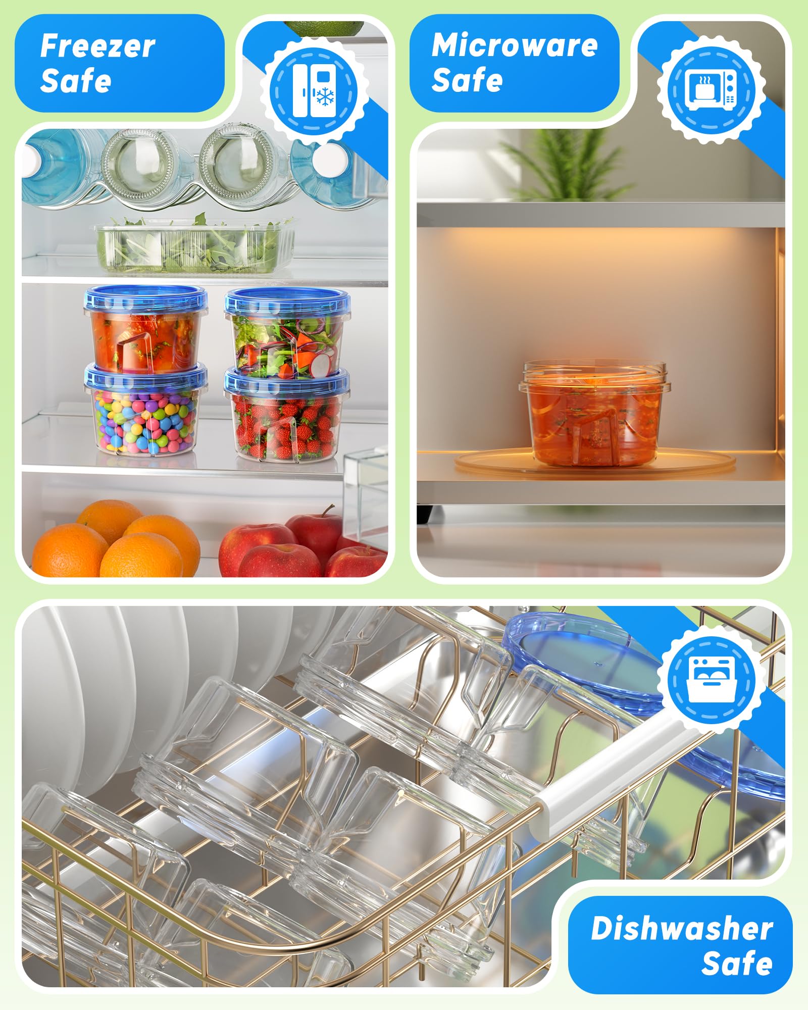 Etokfoks 6 Pack 17 oz Freezer Storage Containers with Twist Top Lids ...