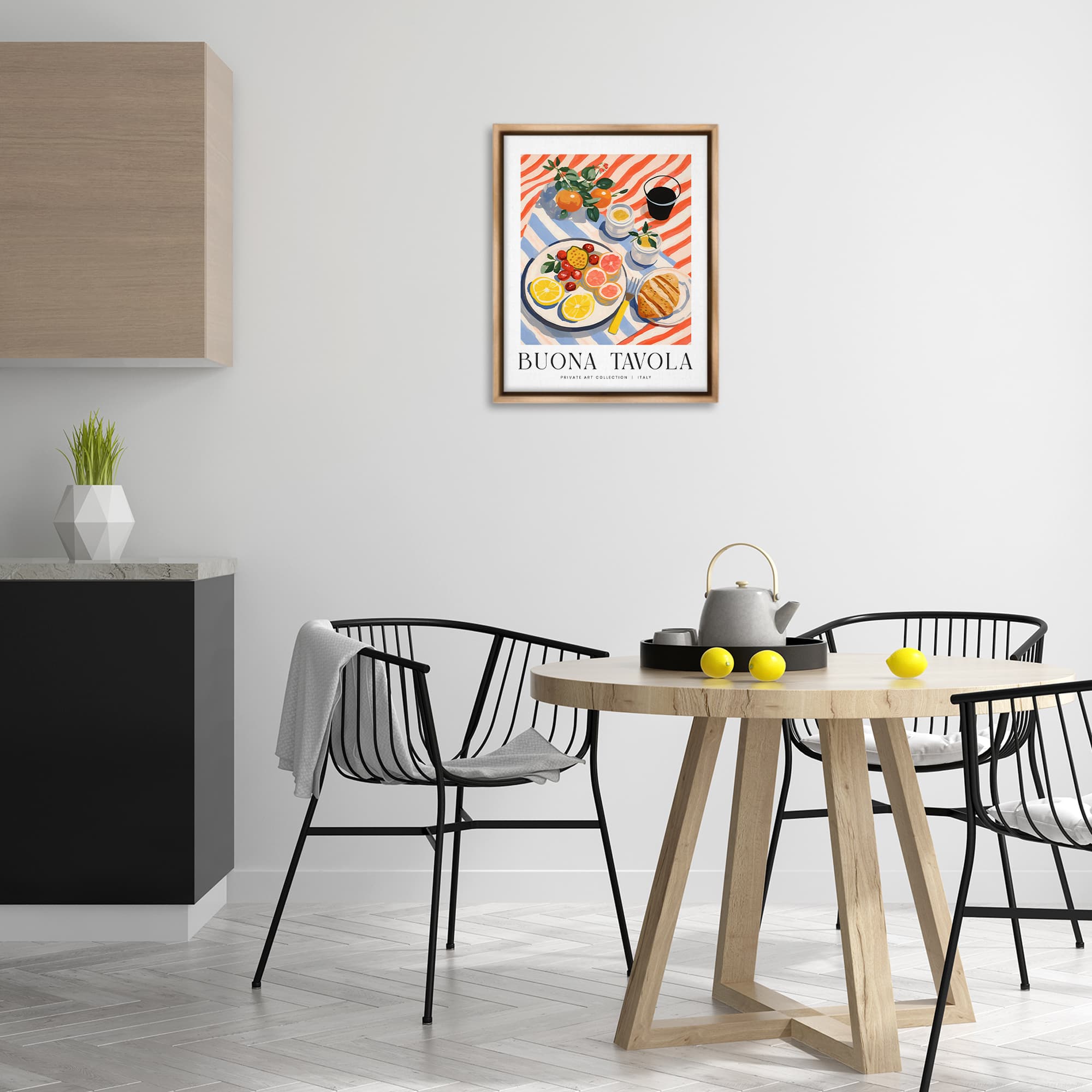 Stupell Industries Classic Italian Fruit Plate Brown Floating Frame ...