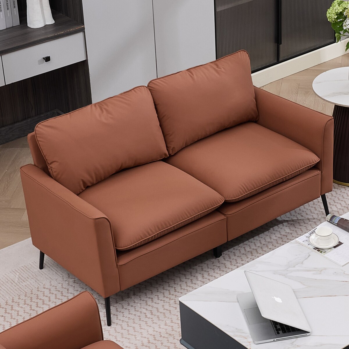 Streamdale Furniture Streamdale TS Cat Paw Leather Loveseat - Nordic ...