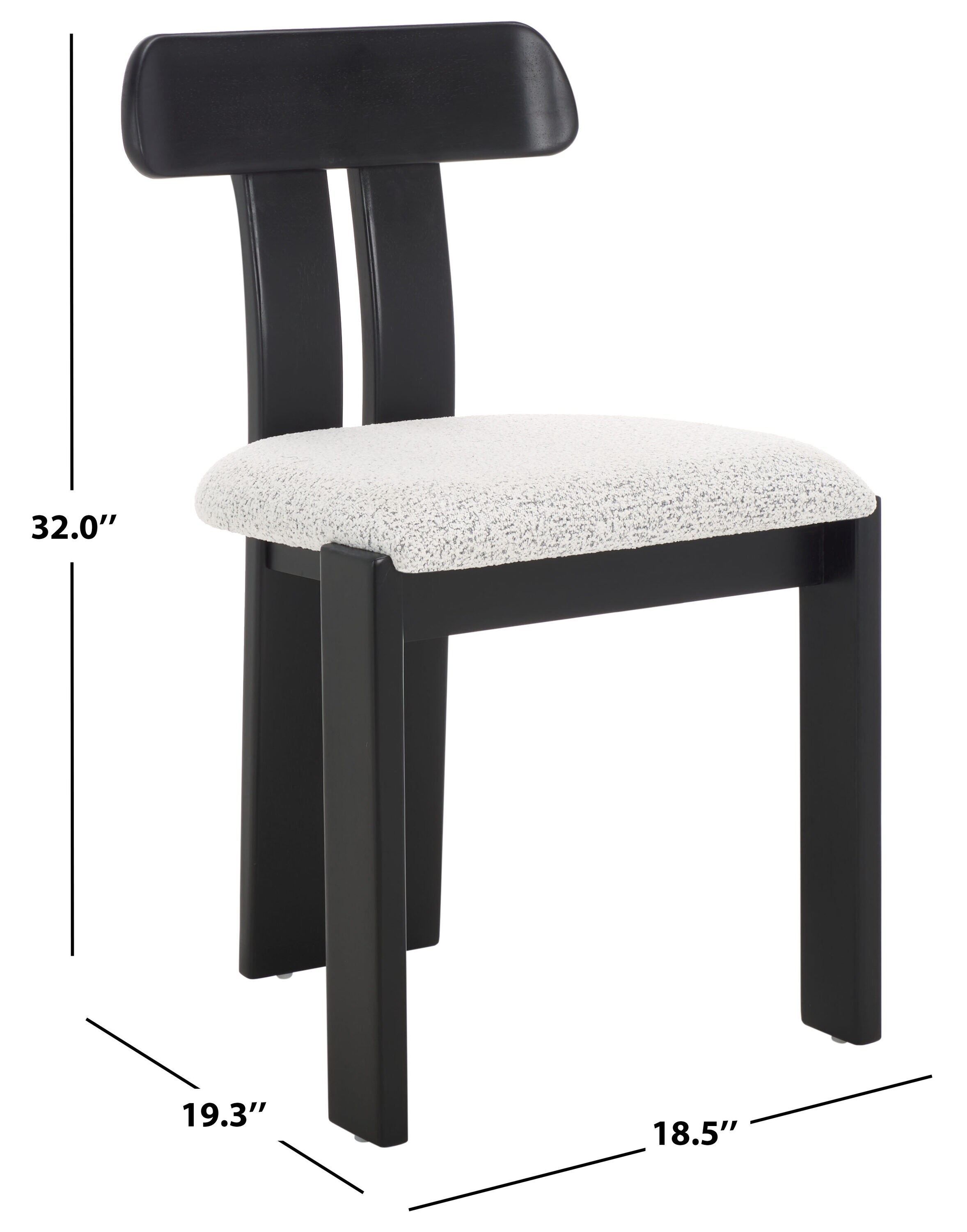 Safavieh Set of Cayde Contemporary/Modern Boucle Upholstered Dining ...