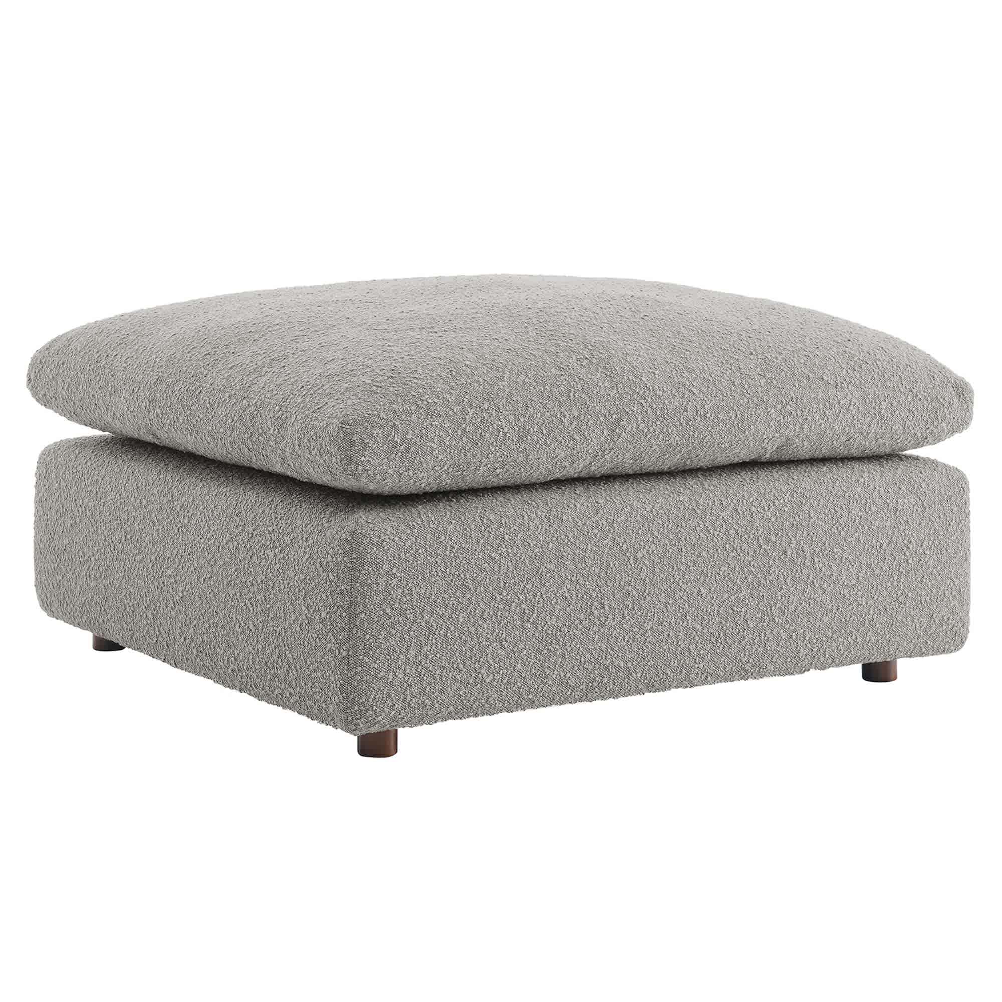 Modway Commix Down Filled Overstuffed Boucle Fabric Ottoman in Light ...