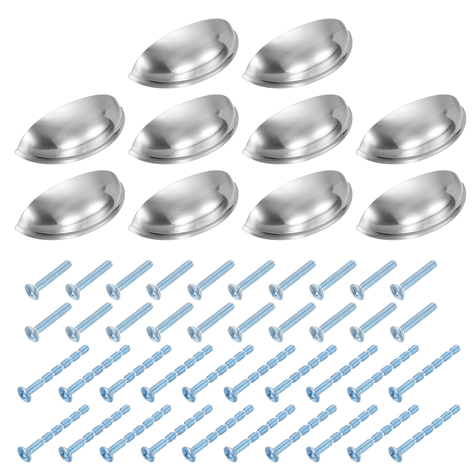 Unique Bargains Drawer Pulls 10pcs 3 Inch Zinc Alloy Flat Cabinet Cup ...