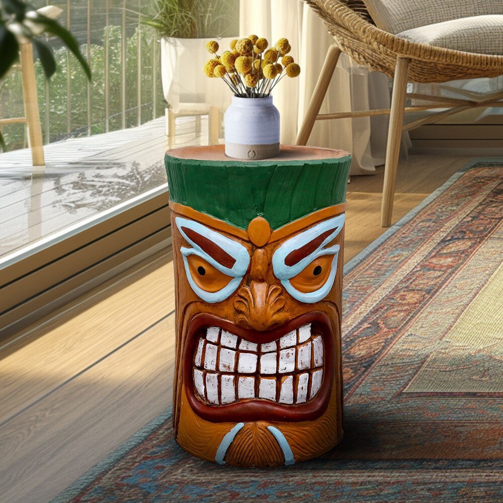 SunJet Large Tiki Statue 20in H Tiki Bar Side Tables Outdoor Decor for ...