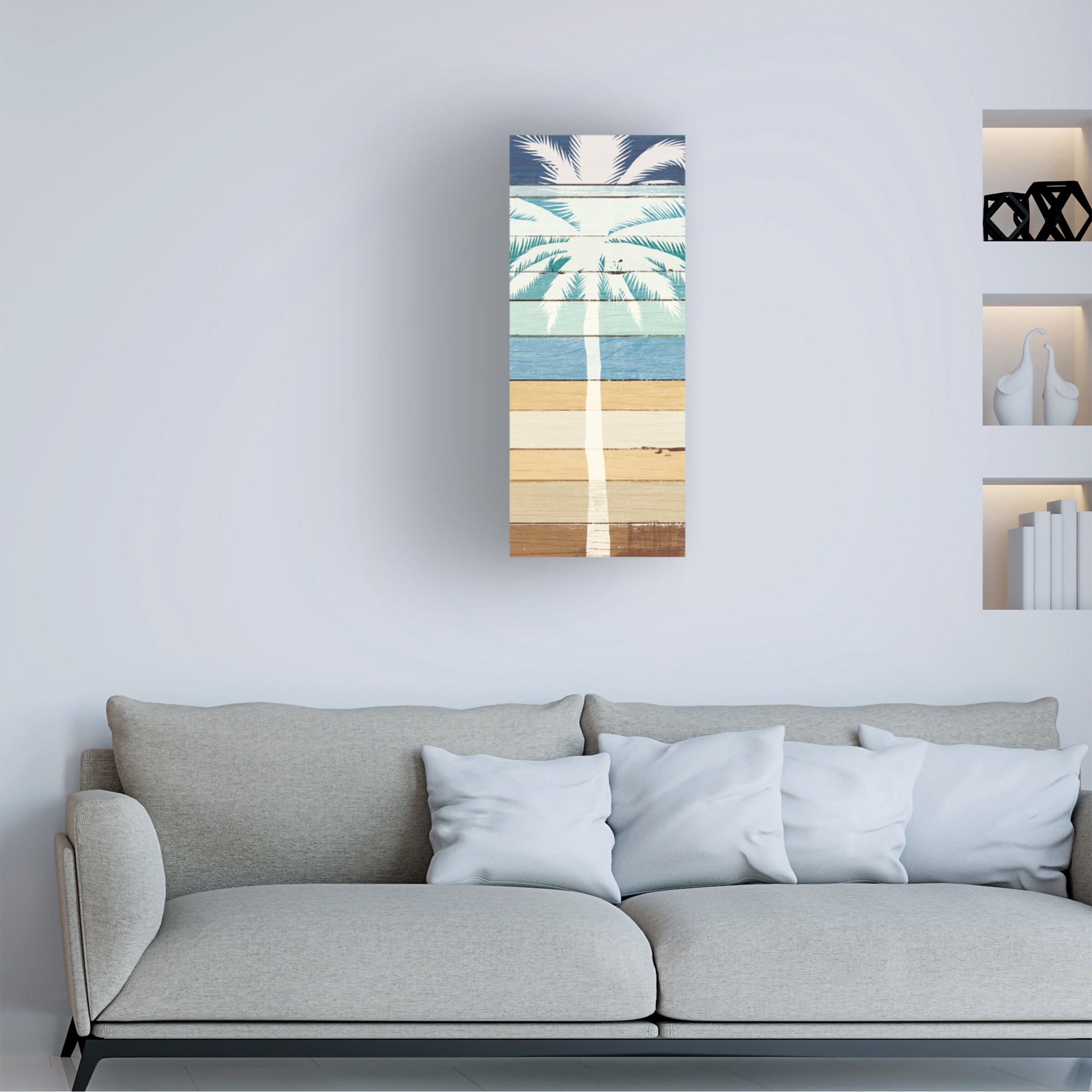 Trademark Fine Art Michael Mullan Beachscape Palms Iv Canvas Art in the ...