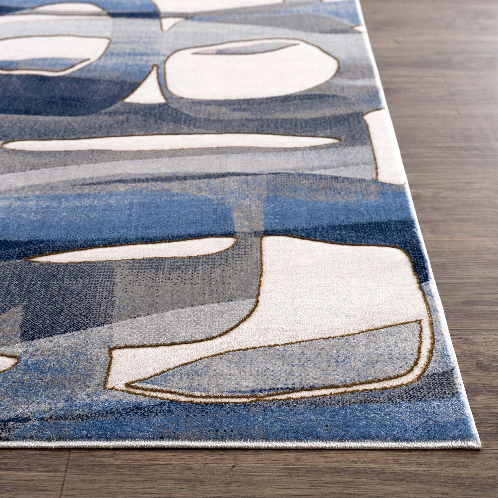 Abani Rugs Regal 6 x 9 (ft) Loomed Polyester Grey/Blue Rectangular ...