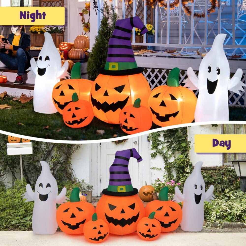 Boyel Living Giant 9-Foot Halloween Inflatable with Pumpkins and Ghosts ...