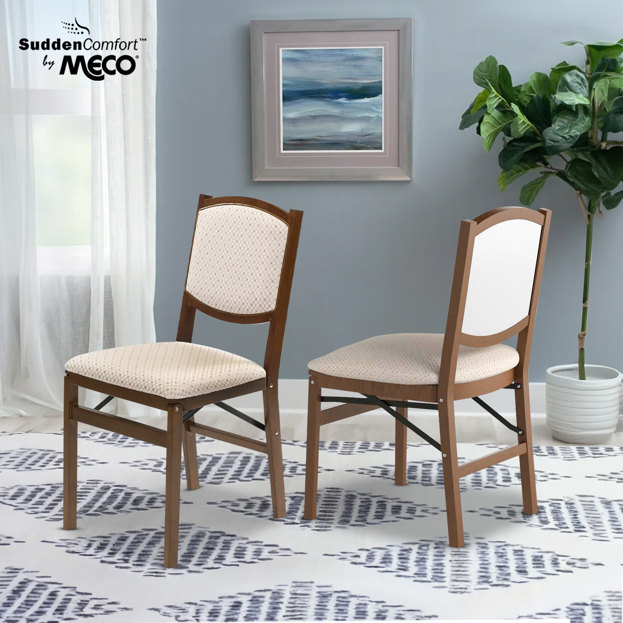 Meco Corporation Stakmore Contemporary Upholstered Back Fruitwood ...