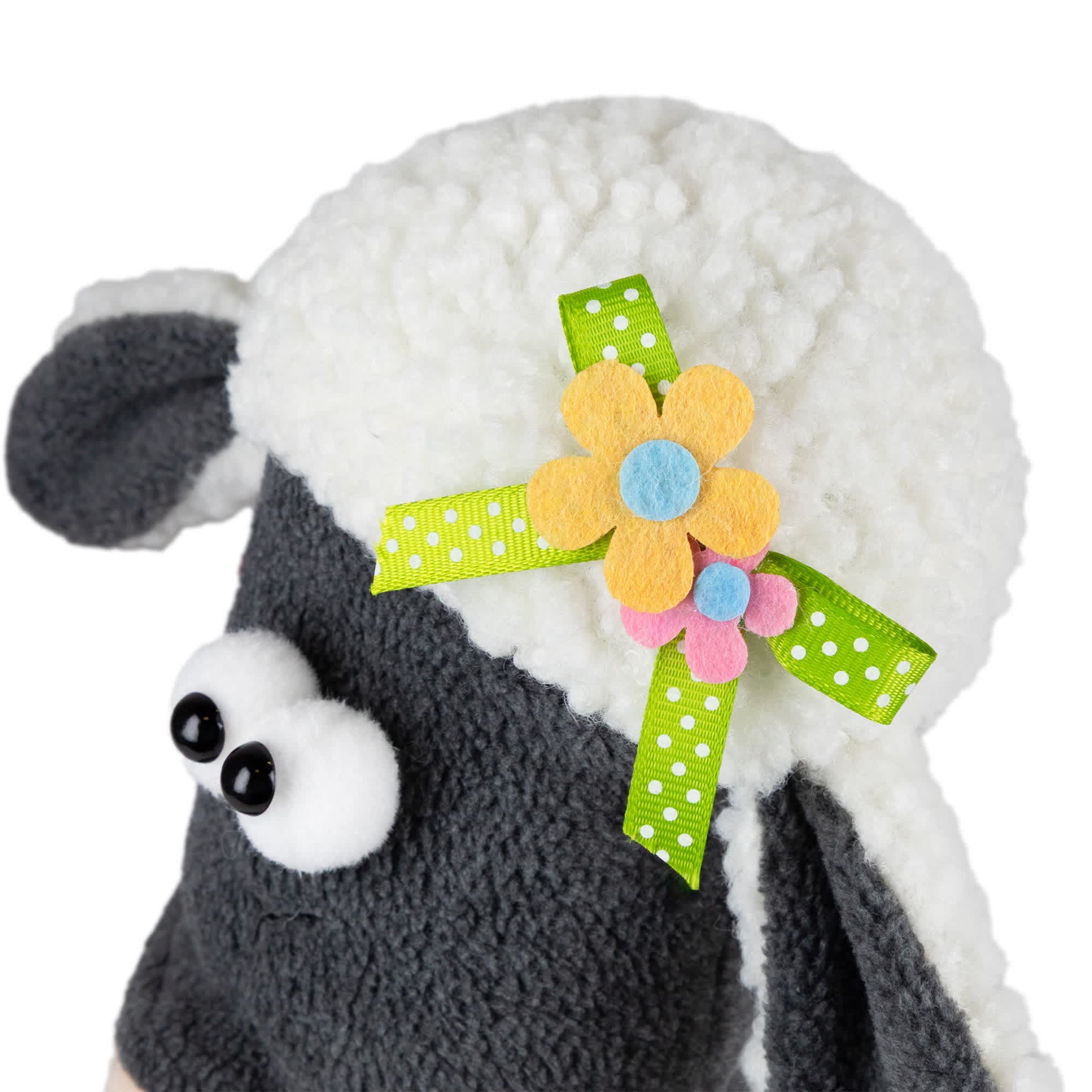 Northlight Plush Floral Sheep Gnome Easter Decoration - 9 inch - White ...