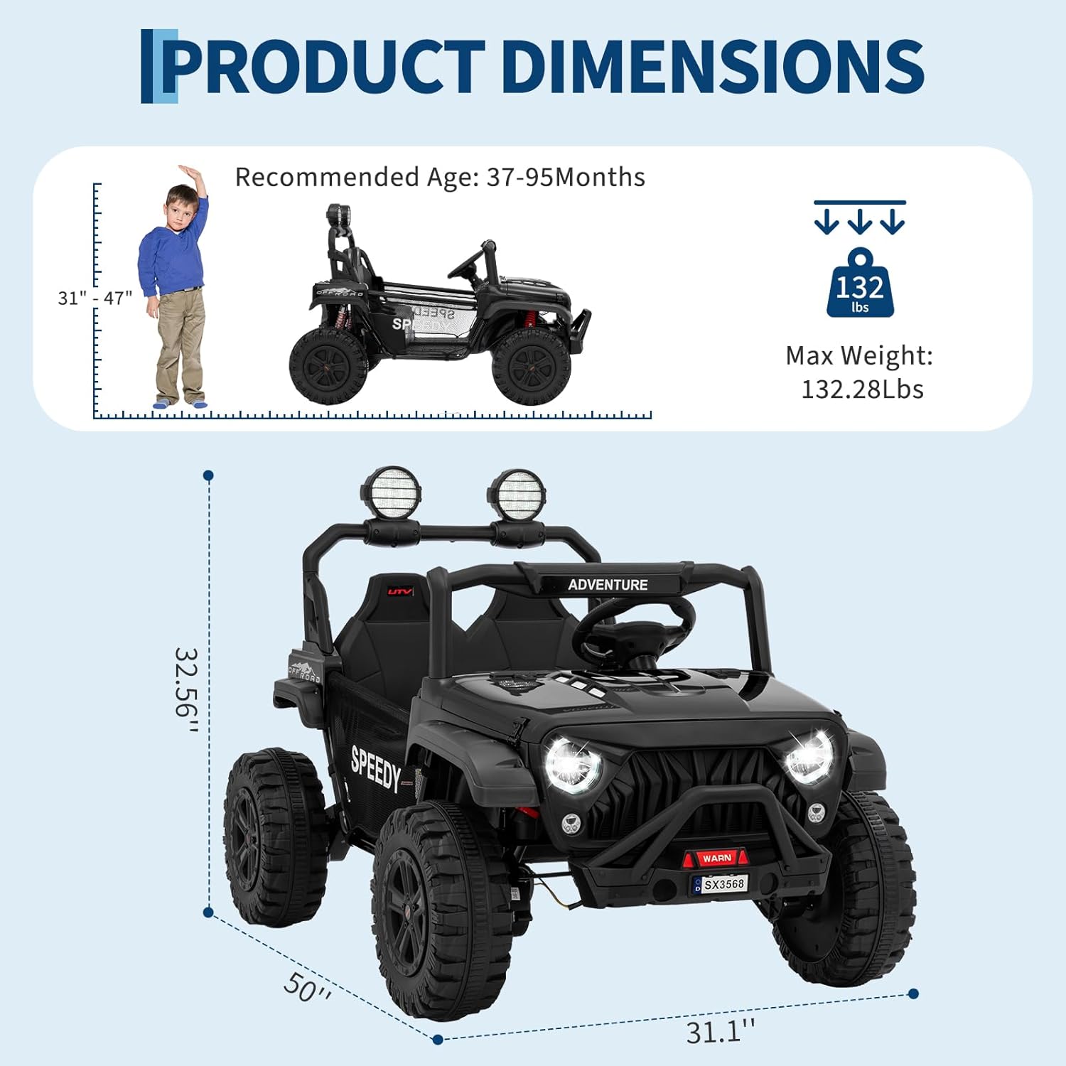 Garvee 2 Seater Electric Ride on Car for Kids with Parent Remote 24v ...