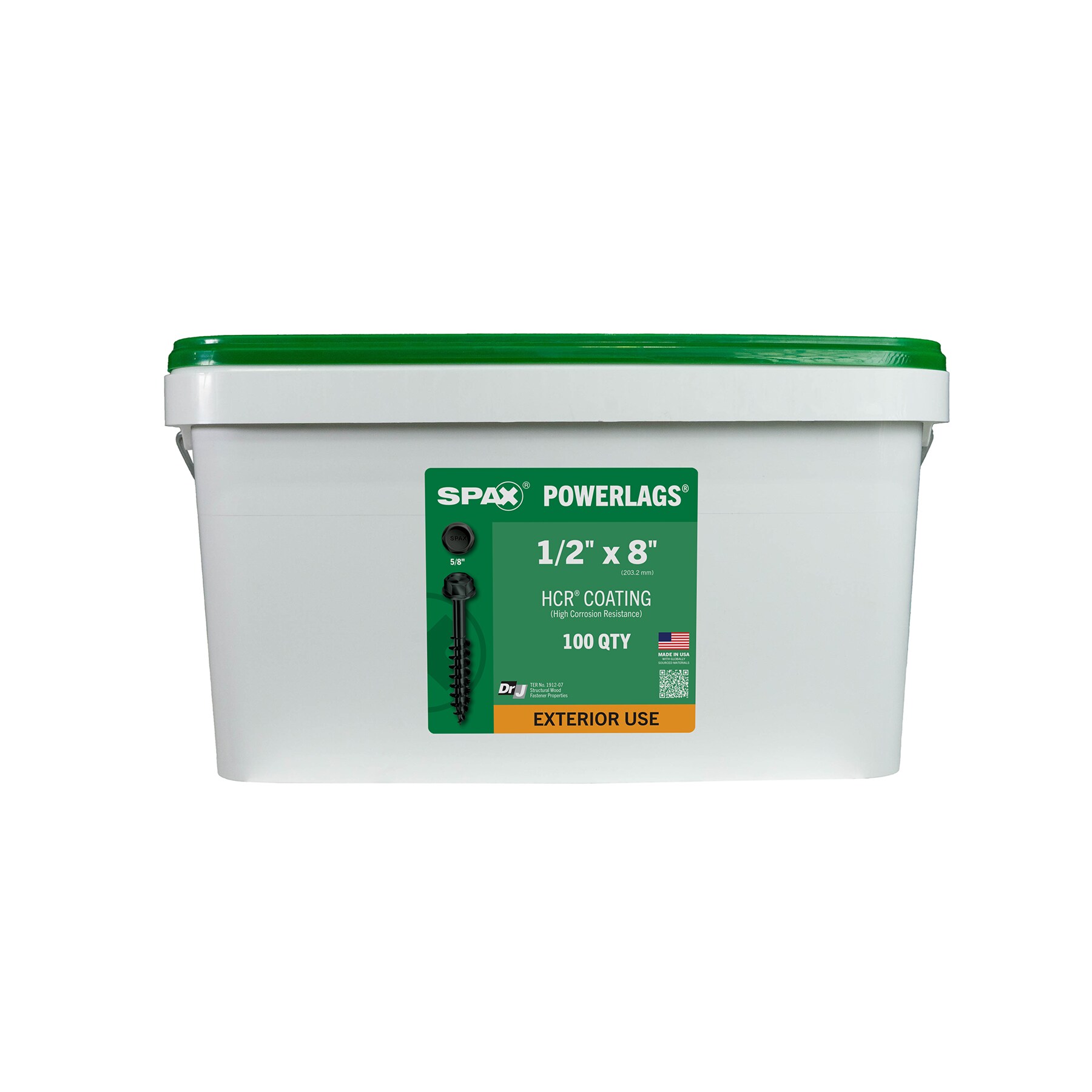 SPAX 1/2-in x 8-in Green Coated Hex-Head Exterior Structural Wood ...