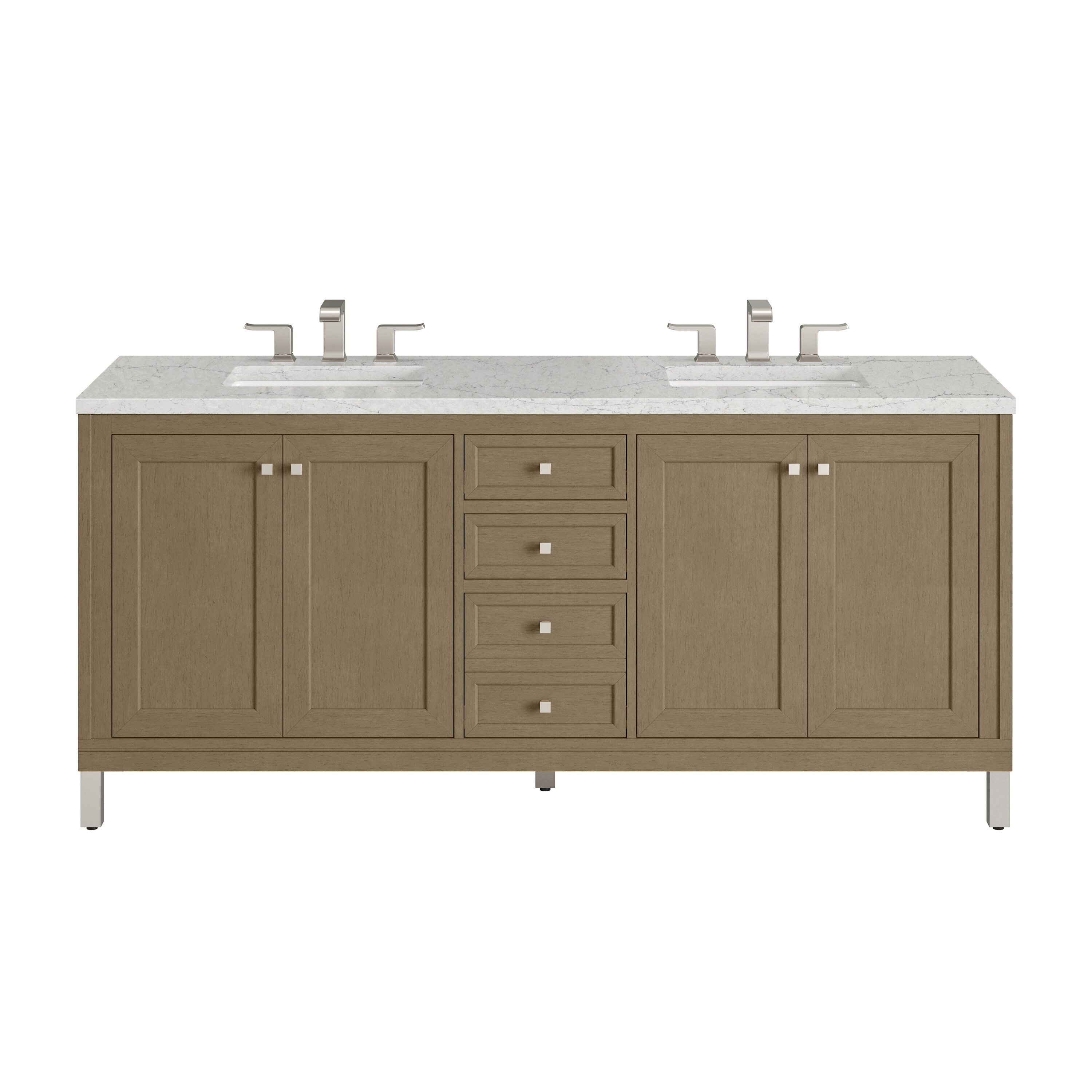 James Martin Vanities Chicago 72-in Walnut Whisper Undermount Double ...