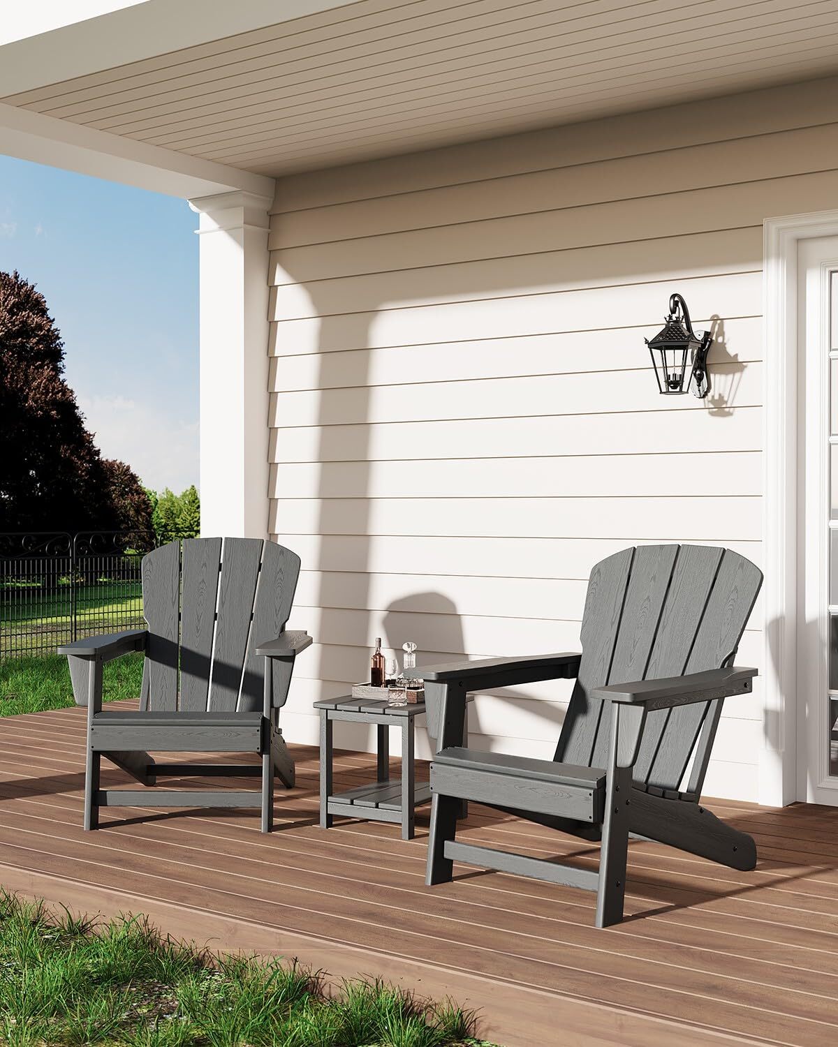 GarveeLife Modern HDPE Plastic Adirondack Chair Oversize 380 LB Poly ...