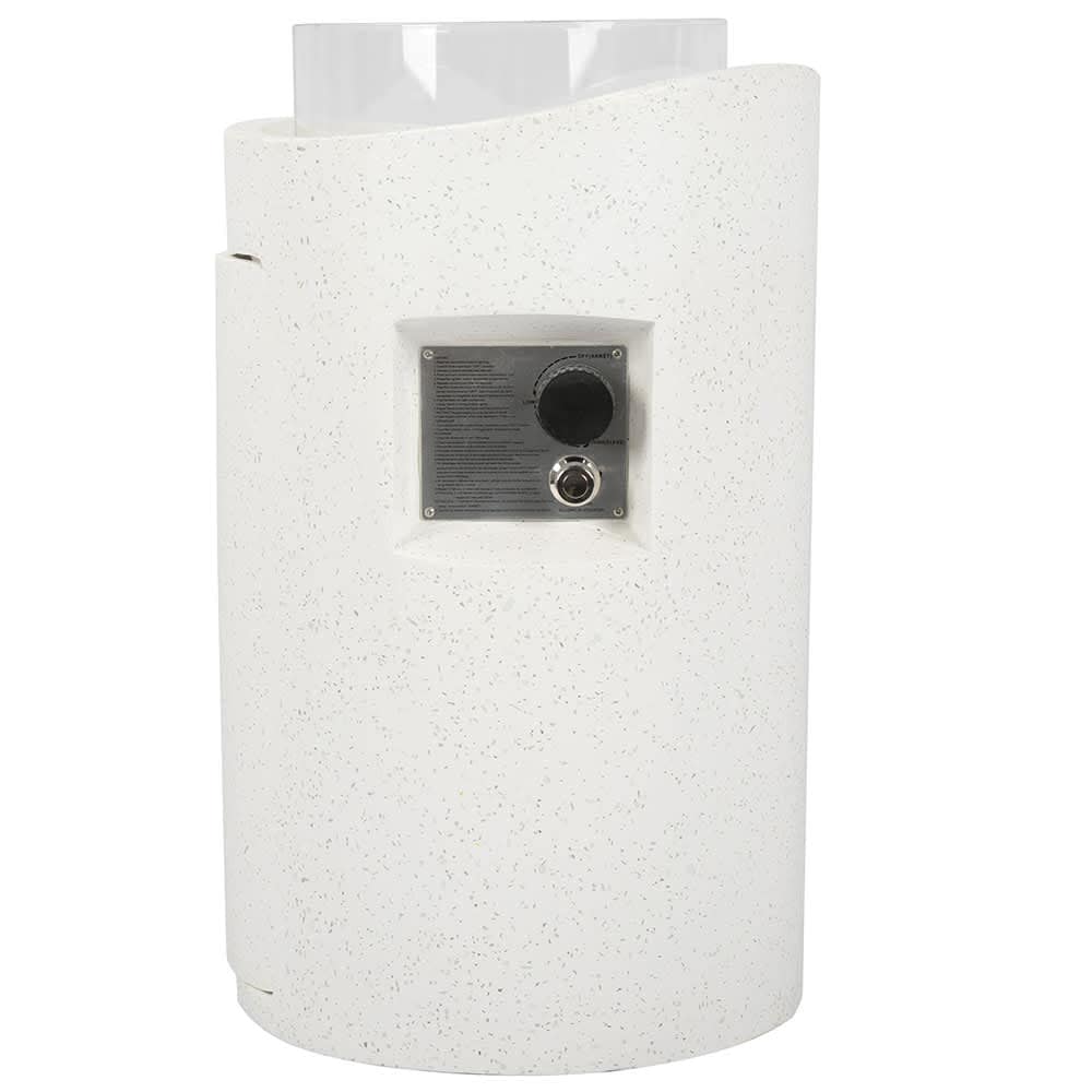 JUJABU Beige Cylindrical Gas Fire Pit Outdoor Heating in the Gas Fire ...