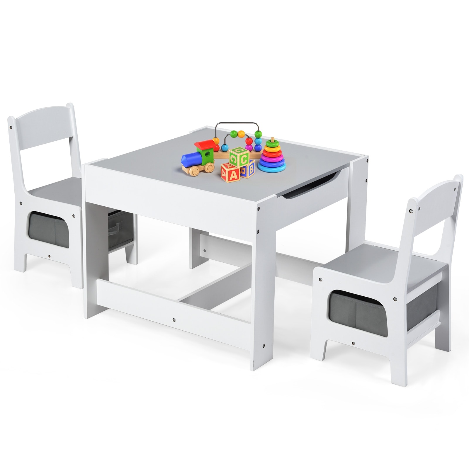 Slickblue 2-in-1 Kids Activity Table with Dual Desktop and Storage ...