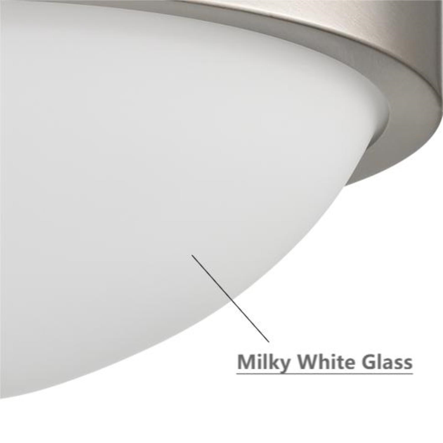 Claxy 12.09-in Brushed Nickel Glass Metal Ceiling Light Mount DE-B7276 ...