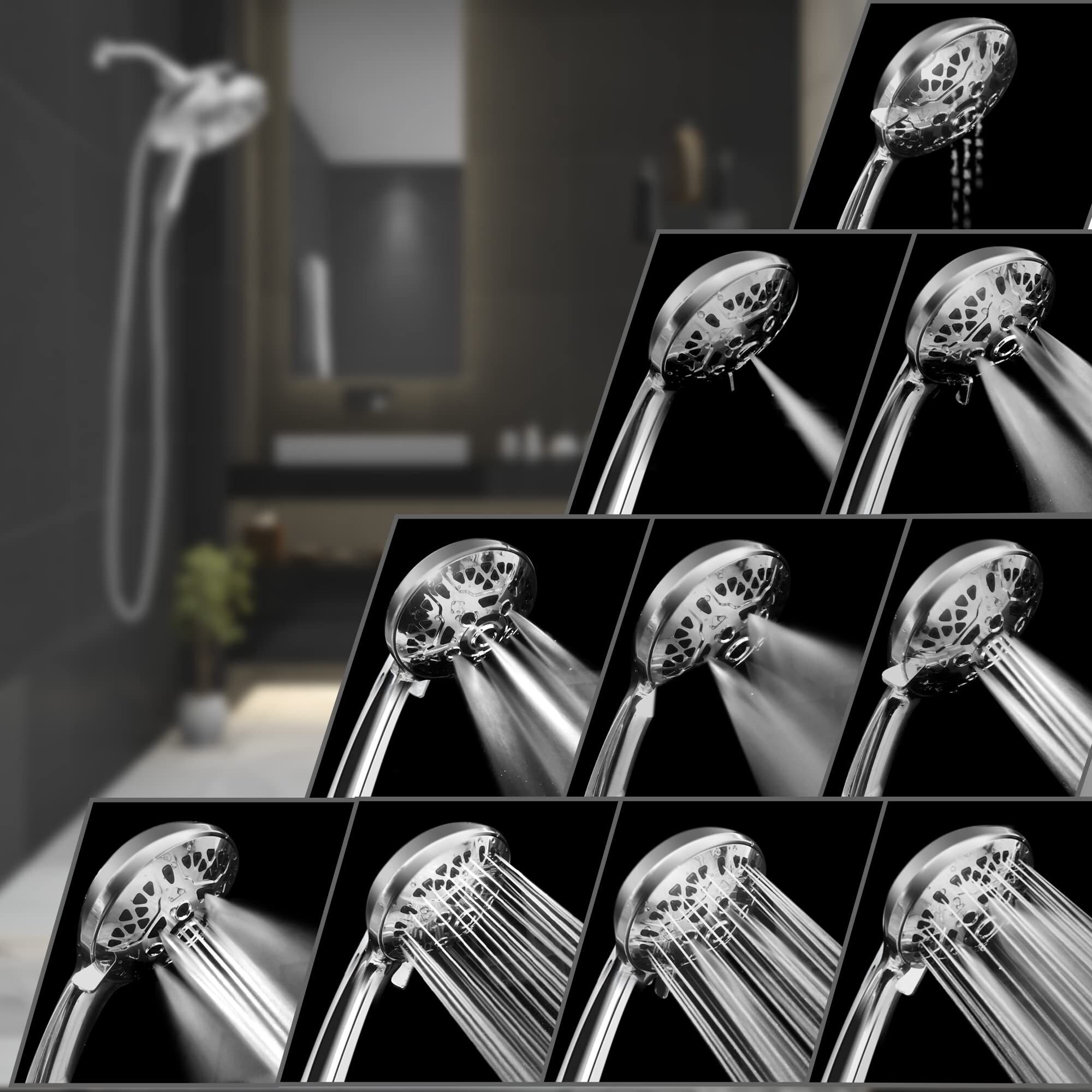 Wudkey Stainless Steel Hose 2-IN-1 Shower Head in the Shower Heads ...