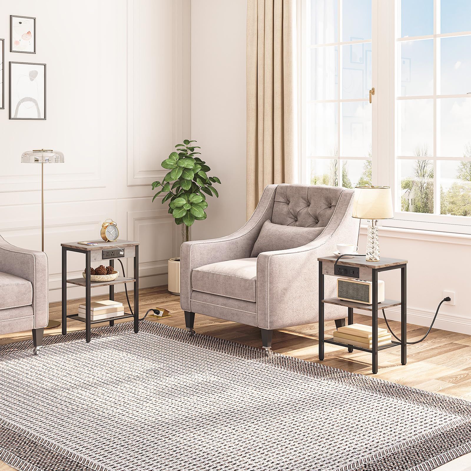 Slickblue Compact Sofa Side Table (15 W x 21.7 H Inch) Rectangular ...