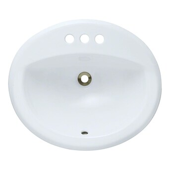 Mr Direct White Porcelain Drop In Oval Traditional Bathroom Sink 20 In