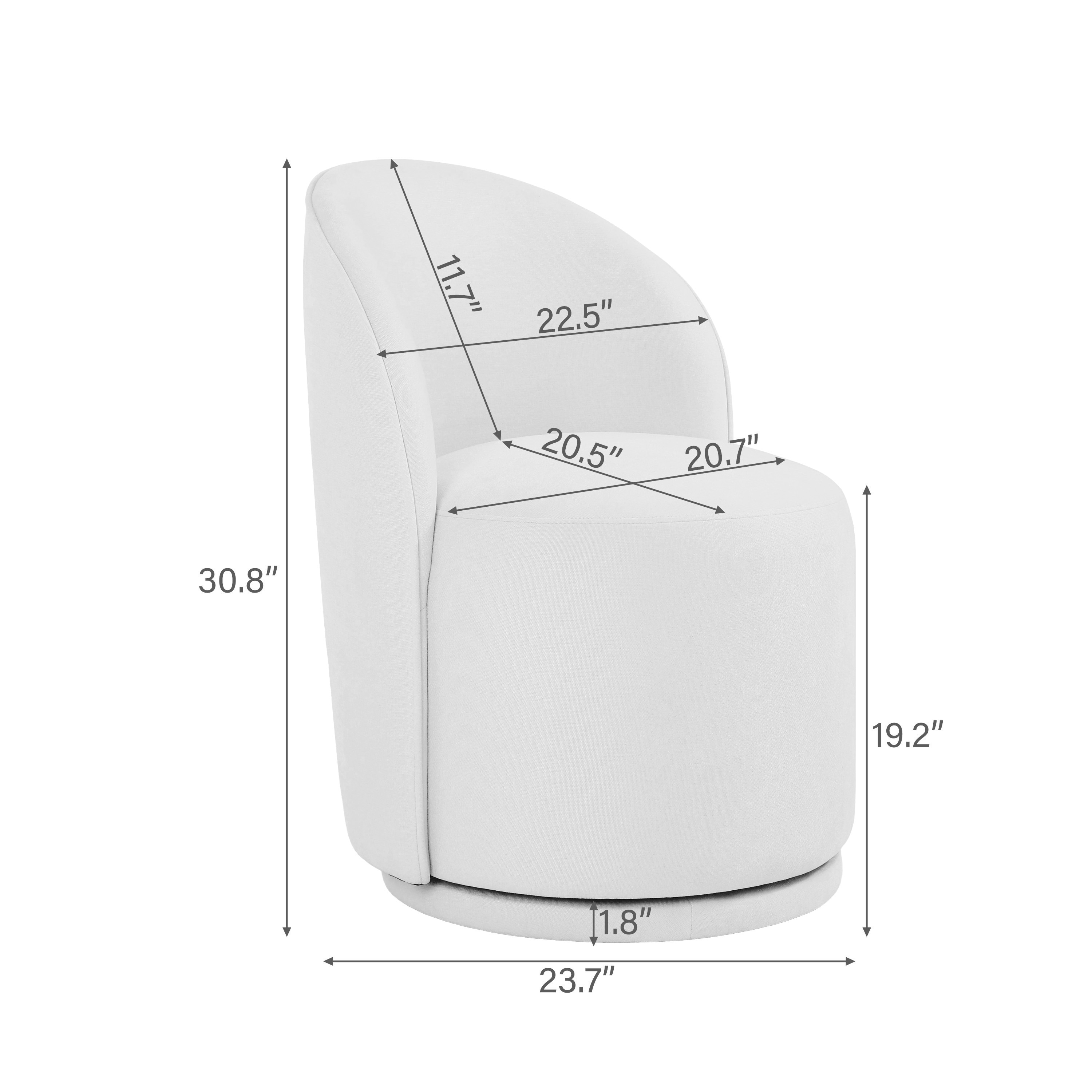 Dreamsidea 2 Pack Swivel Barrel Dining Chair - Modern Upholstered ...