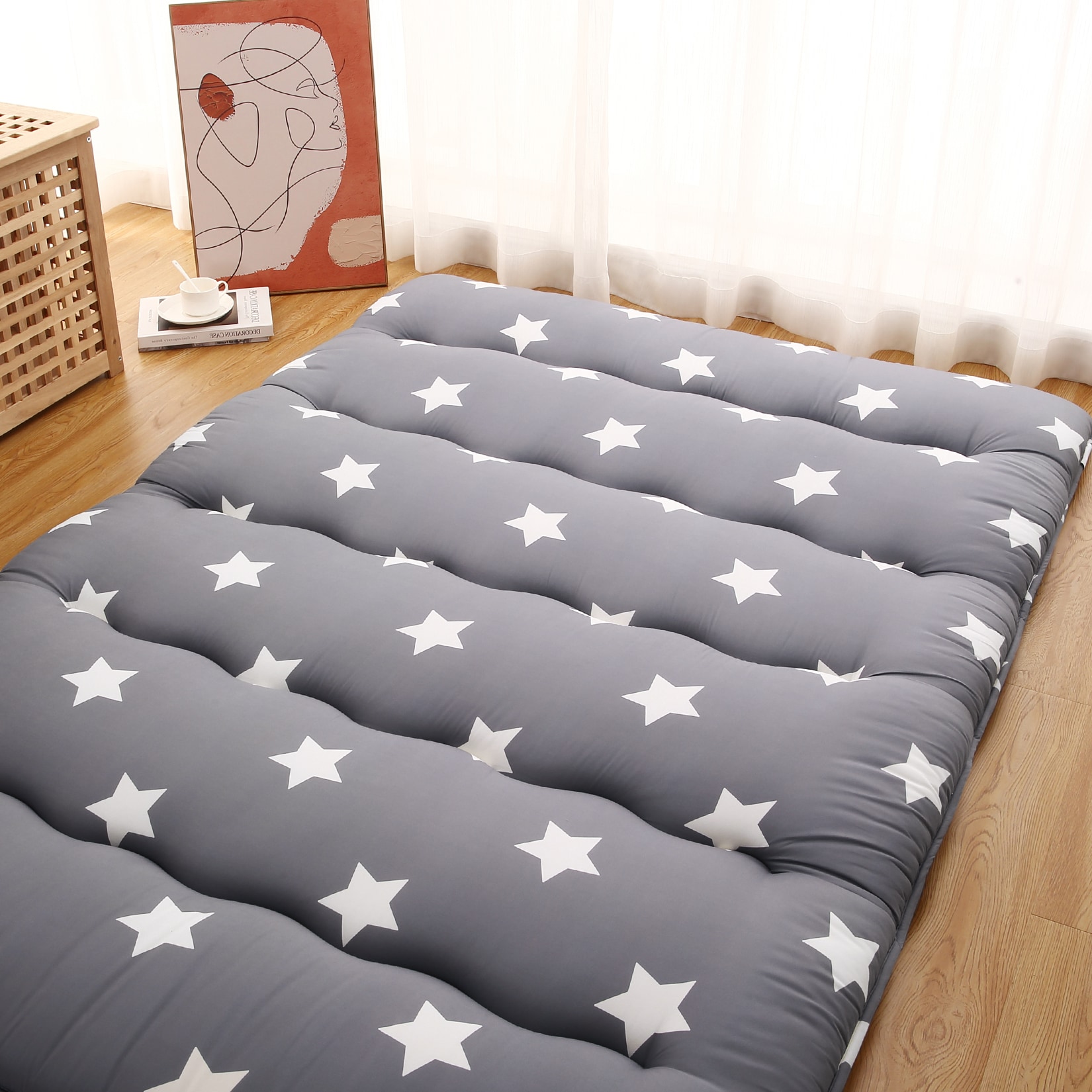 Garvee Japanese Floor Mattress Full Size Roll Up Tatami Mat Foldable ...