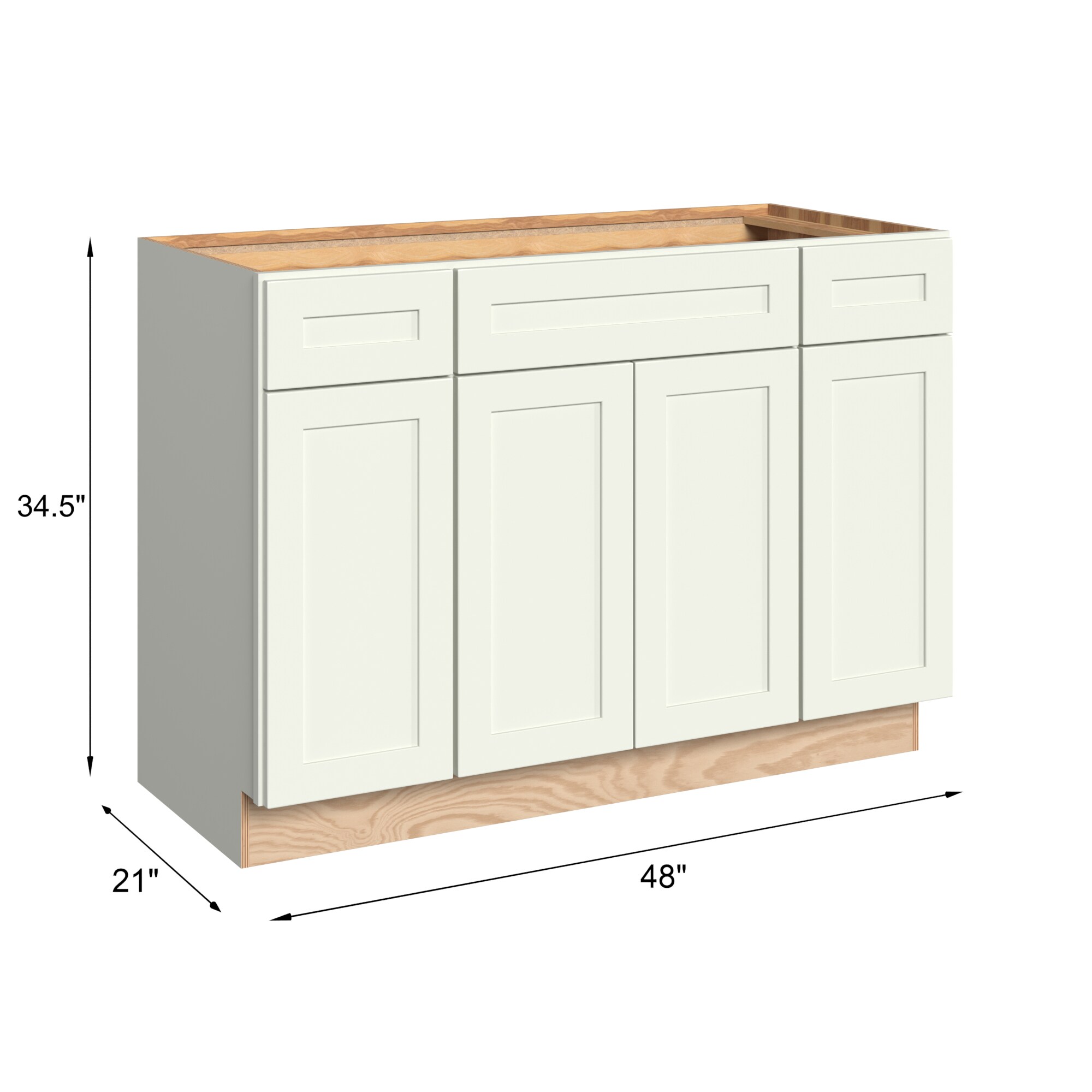 KraftMaid Momentum Deveron 48-in Dove White Bathroom Vanity Base ...