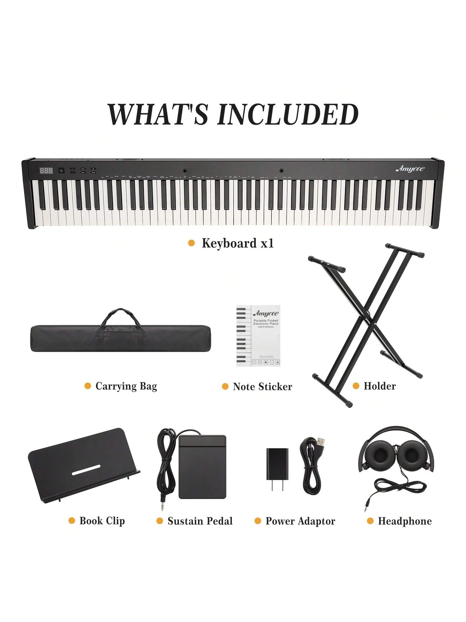 Qeetex Piano Keyboard 88 Keys Semi-Weighted. Full-Size Electric ...
