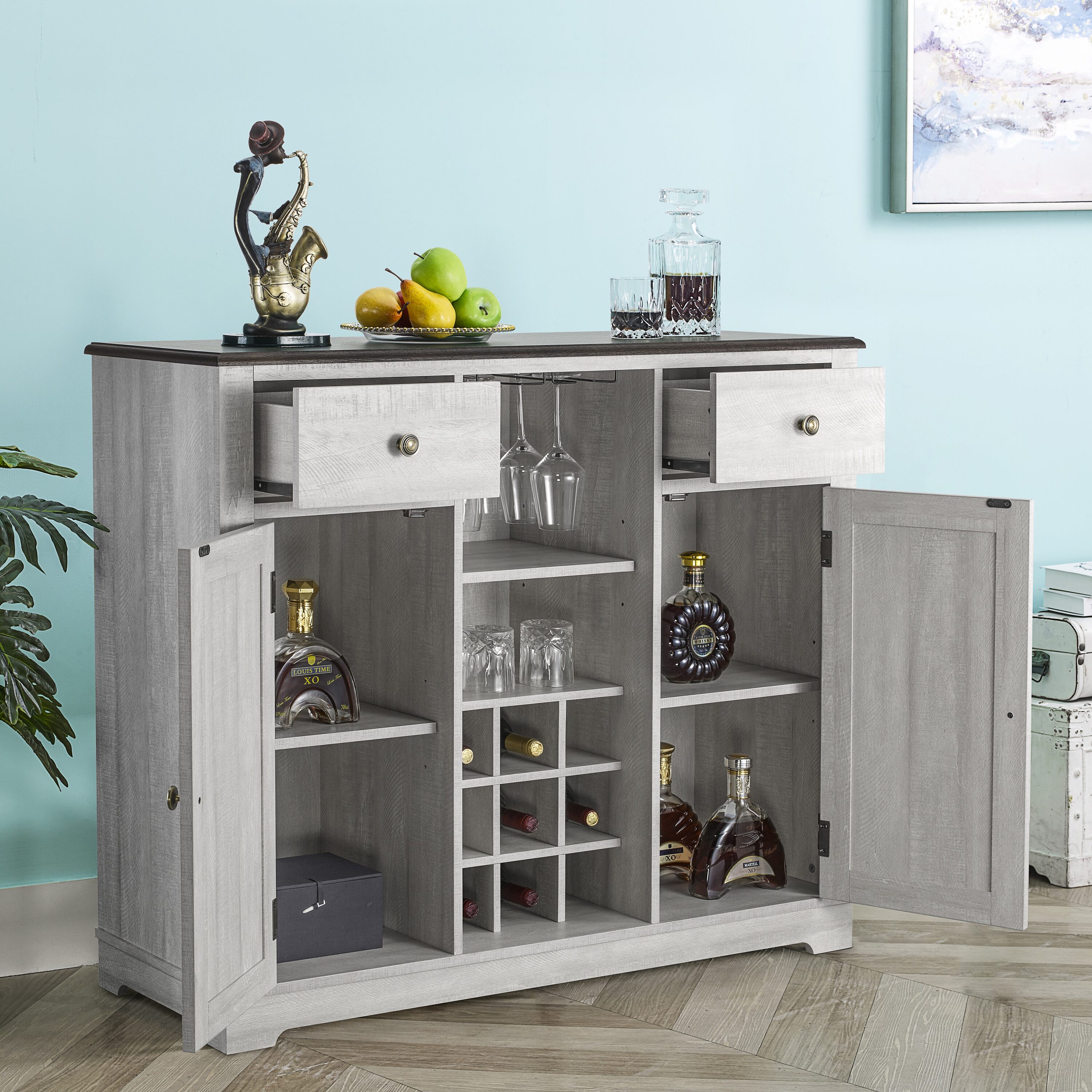 Festivo 9 -Bottle Off White MDF Wine cabinet in the Wine Storage ...