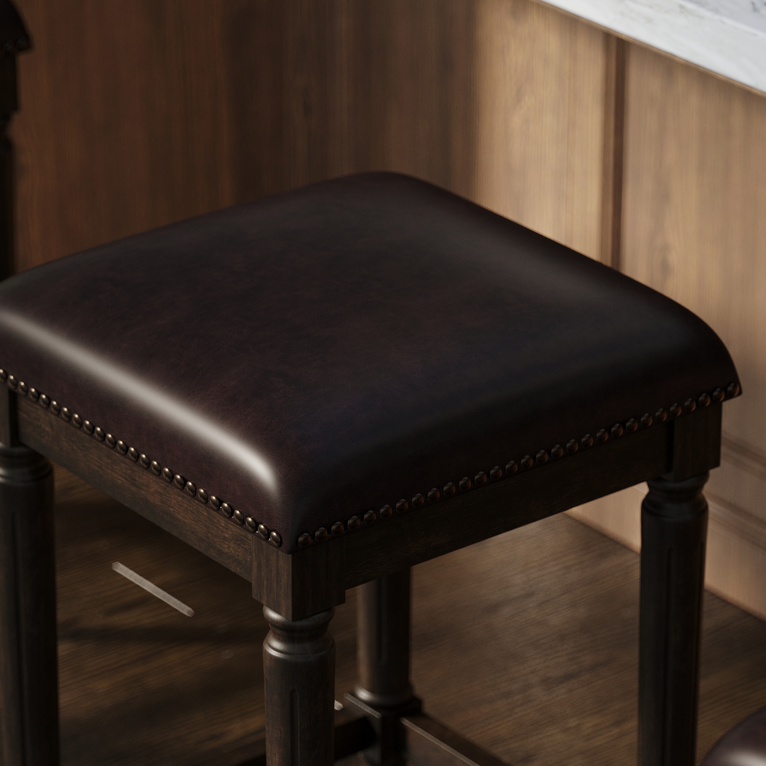 LUXEYARD Manchester 31H Square Bar Stool Distressed Walnut in the Bar ...