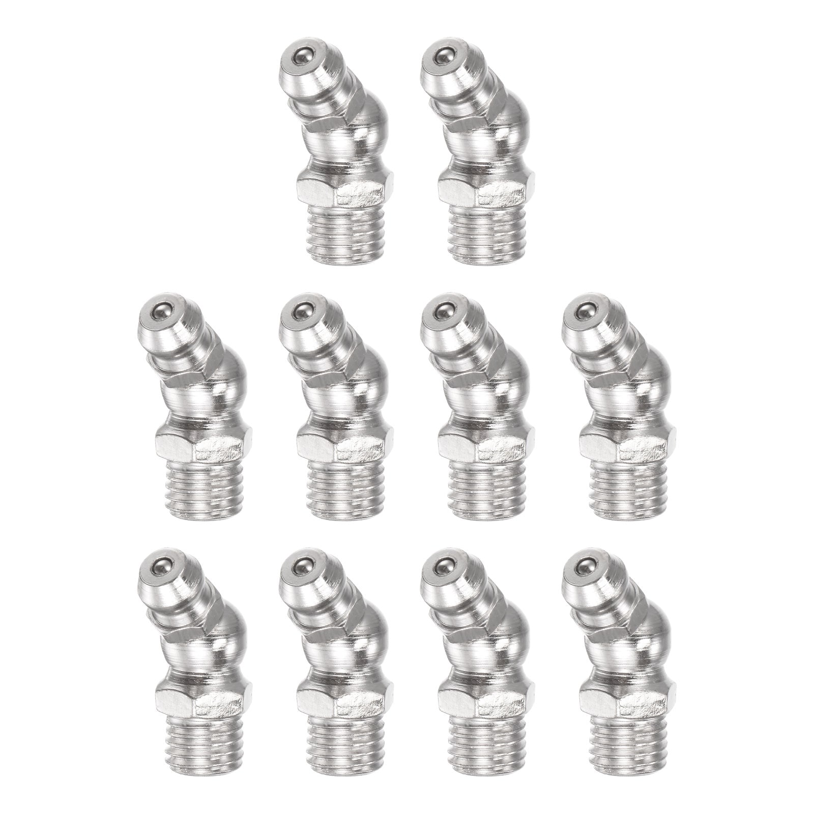 Unique Bargains Nickel-Plated Iron 45 Degree Grease Fitting M8 x 1mm ...