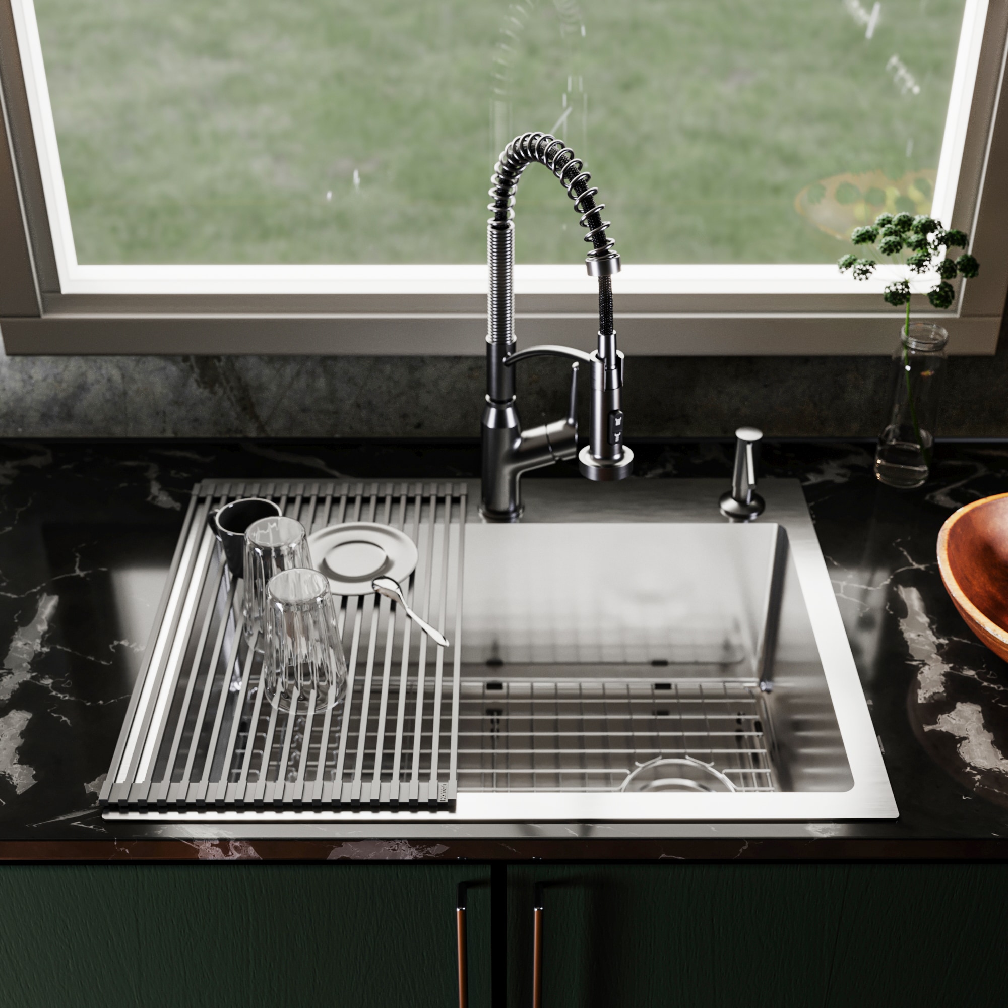 Karran Fusion Drop-in or undermount 28-in x 22-in Stainless steel ...