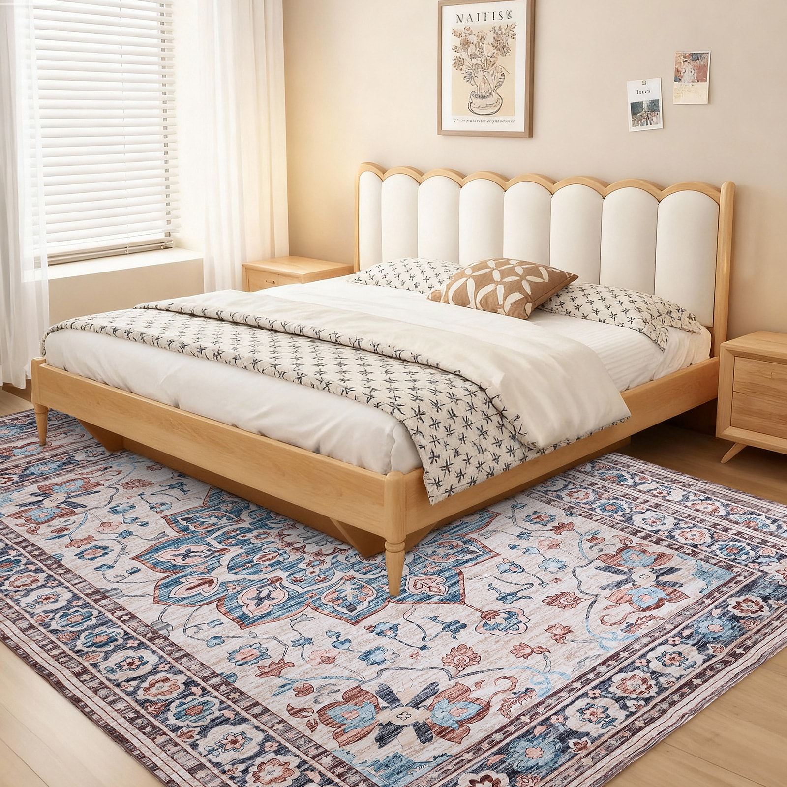 OOU 9x12FT Nordic Style Polyester Area Rug Anti Stain Easy Clean Silent ...
