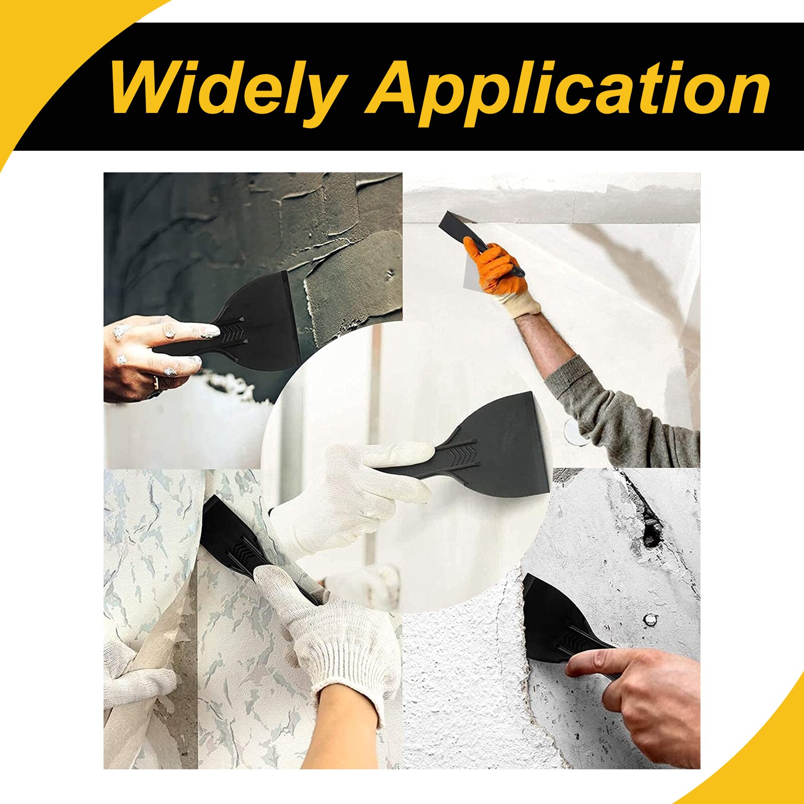 Unique Bargains 4pcs Putty Scraper 4 Inch ABS Plastic Spatula Drywall ...