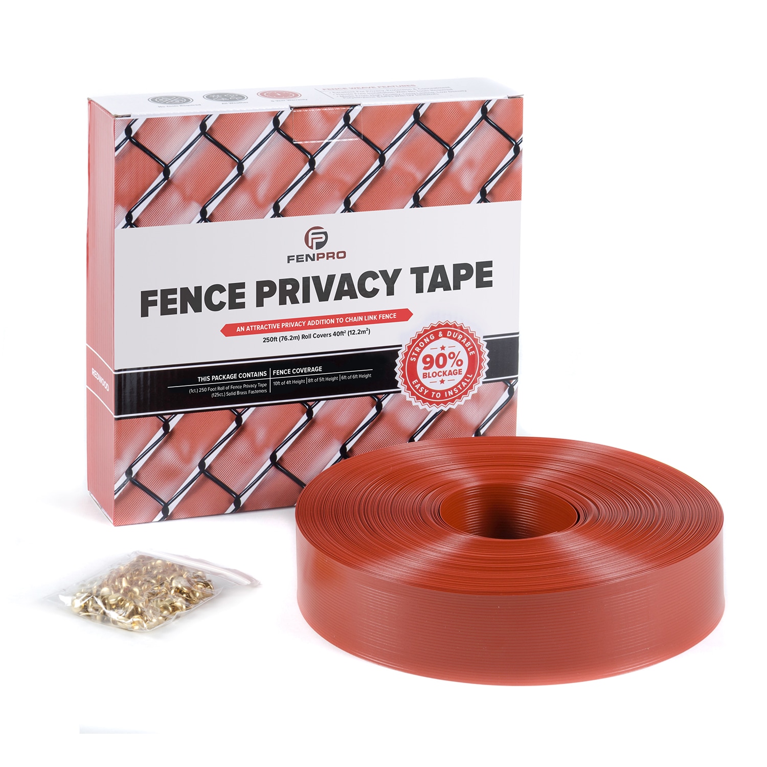 Fenpro 250 In L Redwood Chain Link Fence Weave In The Chain Link Fence