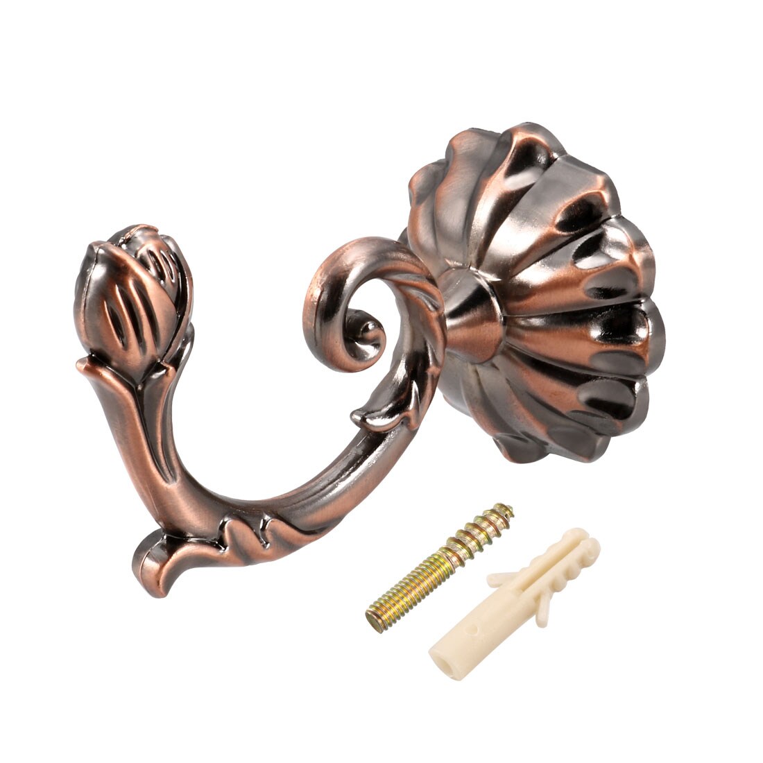 Unique Bargains Decorative Curtain Drapery Holdback Wall Mounted Hook ...