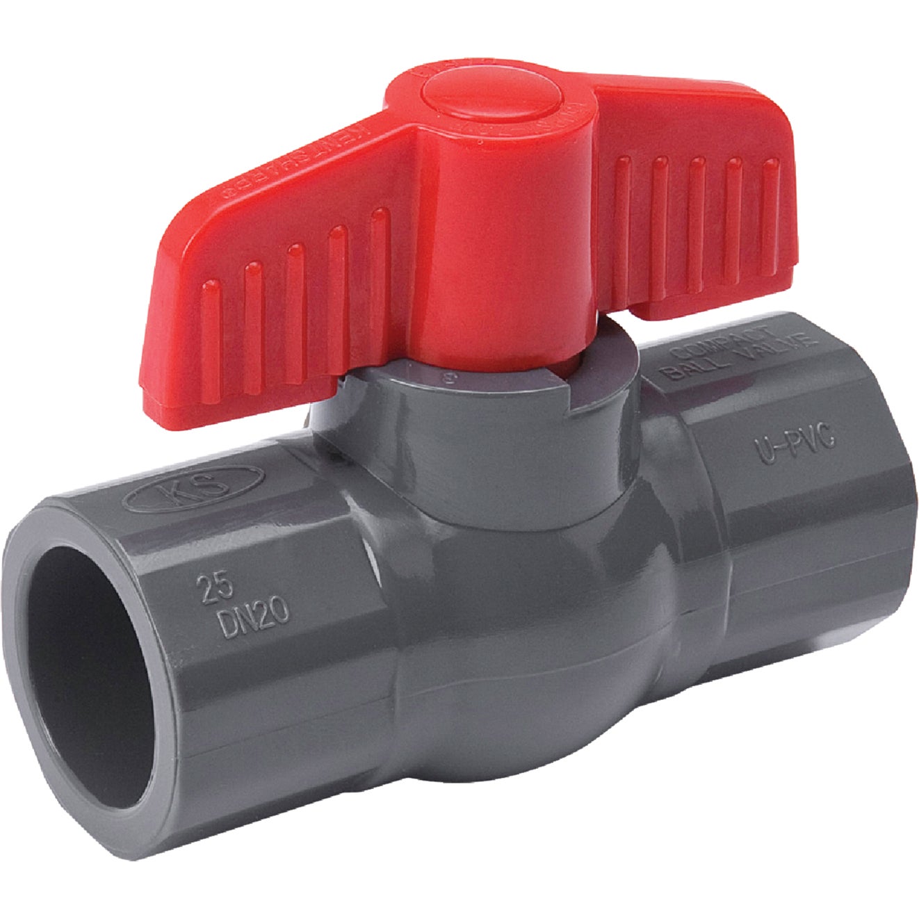 Mueller 107-605 1 in. PVC Schedule 80 Solvent-Weld Ball Valve 1 in. S x ...