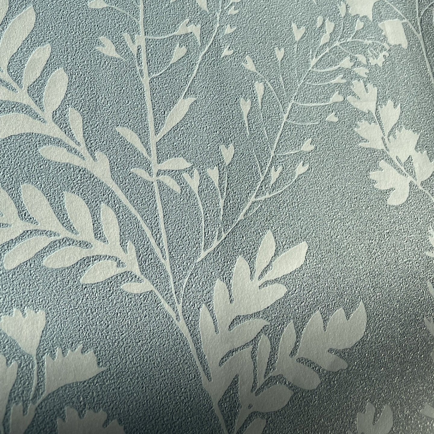 Veer Decor Wildflower Silhouettes Turquoise Blue Wallpaper in the ...