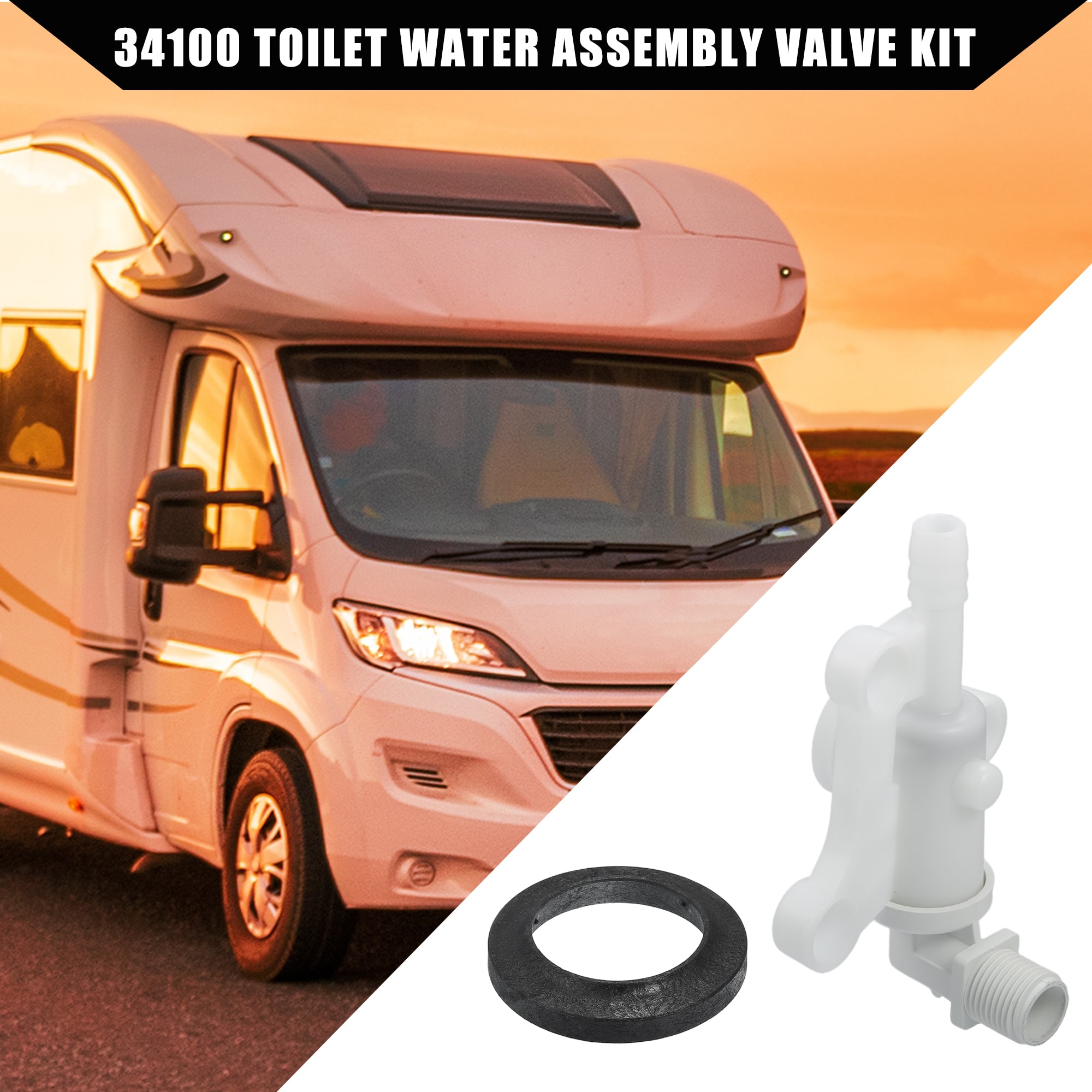 Unique Bargains 34100 RV Toilet Water Valve Kit for Aqua-Magic V High ...