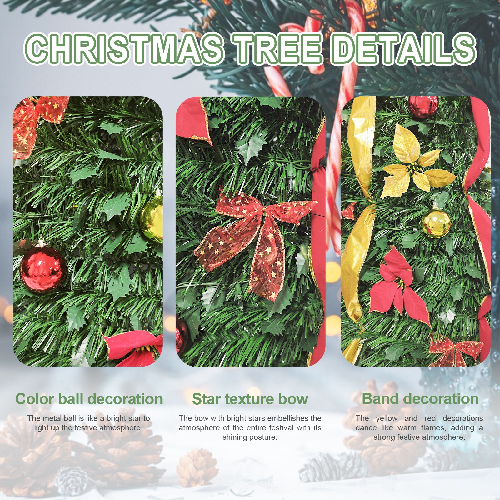 LOVMOR 7.5FT Pop Up Christmas Tree with 200 Warm White UL Lights Pre ...