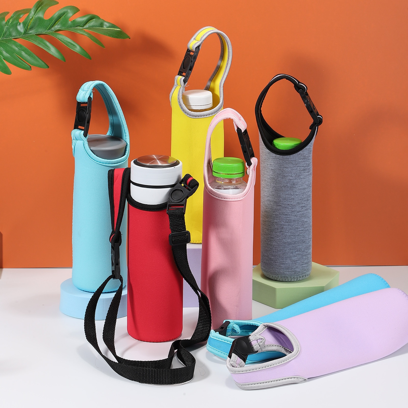 Unique Bargains 2pcs Neoprene Water Bottle Sleeve 15.5-20oz Insulated ...