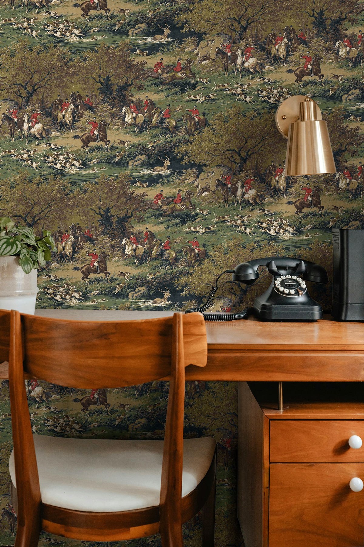 NextWall 30.75-sq ft Olive and Midnight Non-woven Scenic Self-adhesive ...