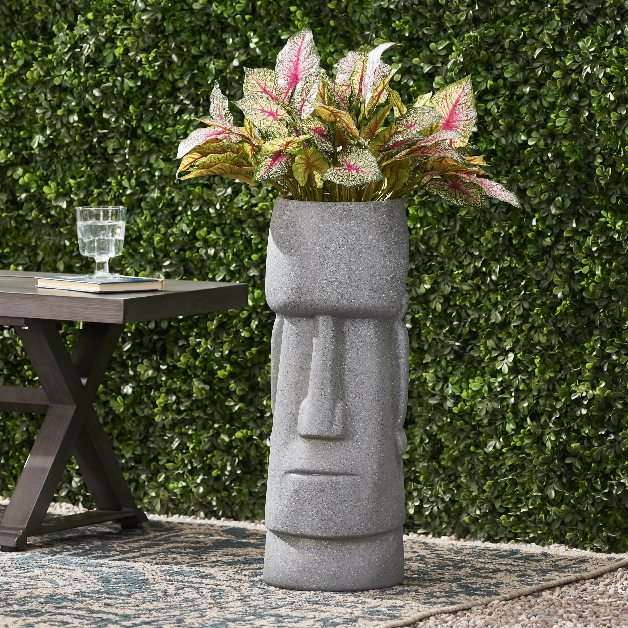 Vynxaria Stone Gray Outdoor Magnesium Oxide Cast Stone No Assembly Tall ...