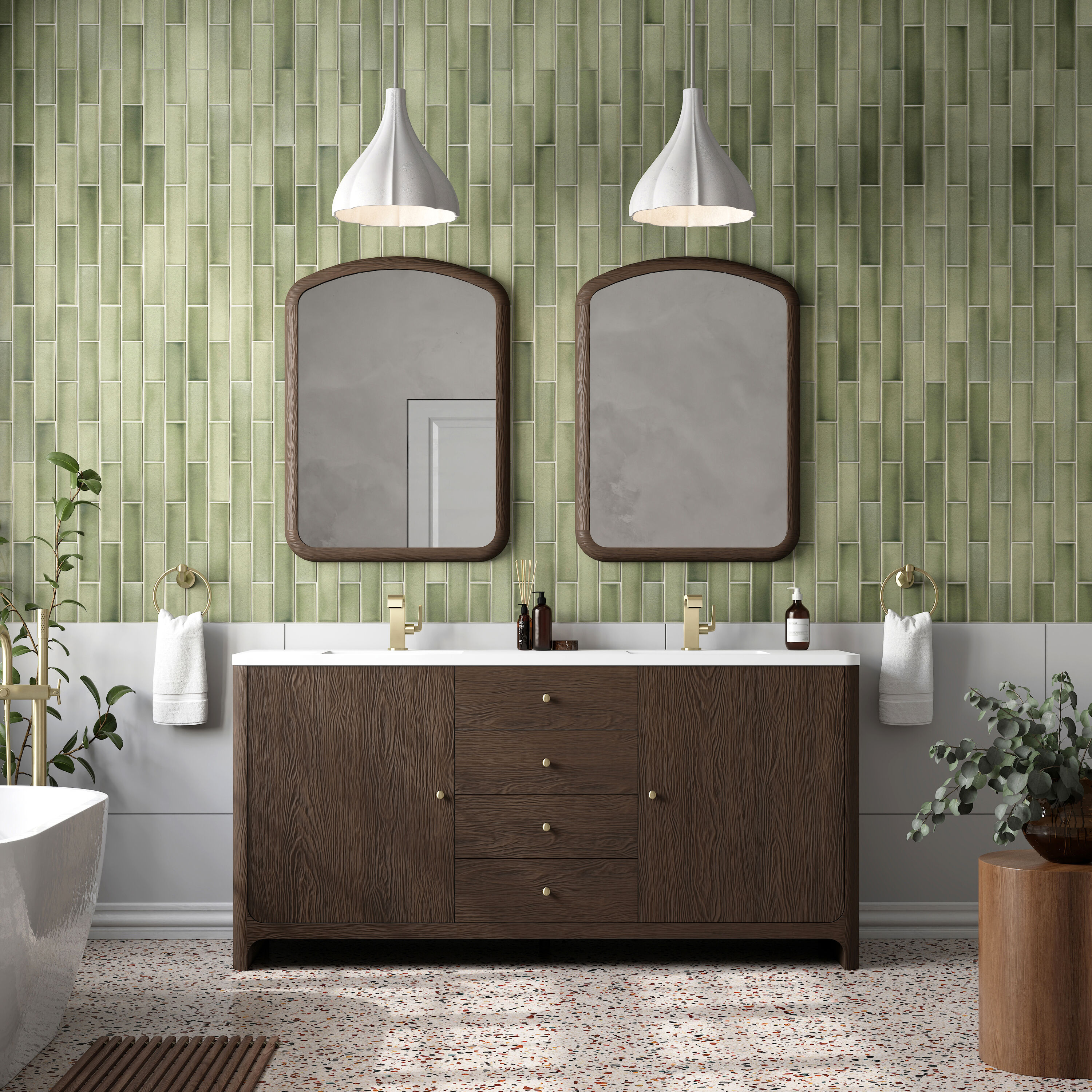 James Martin Vanities Gracyn 72-in Sable Undermount Double Sink ...