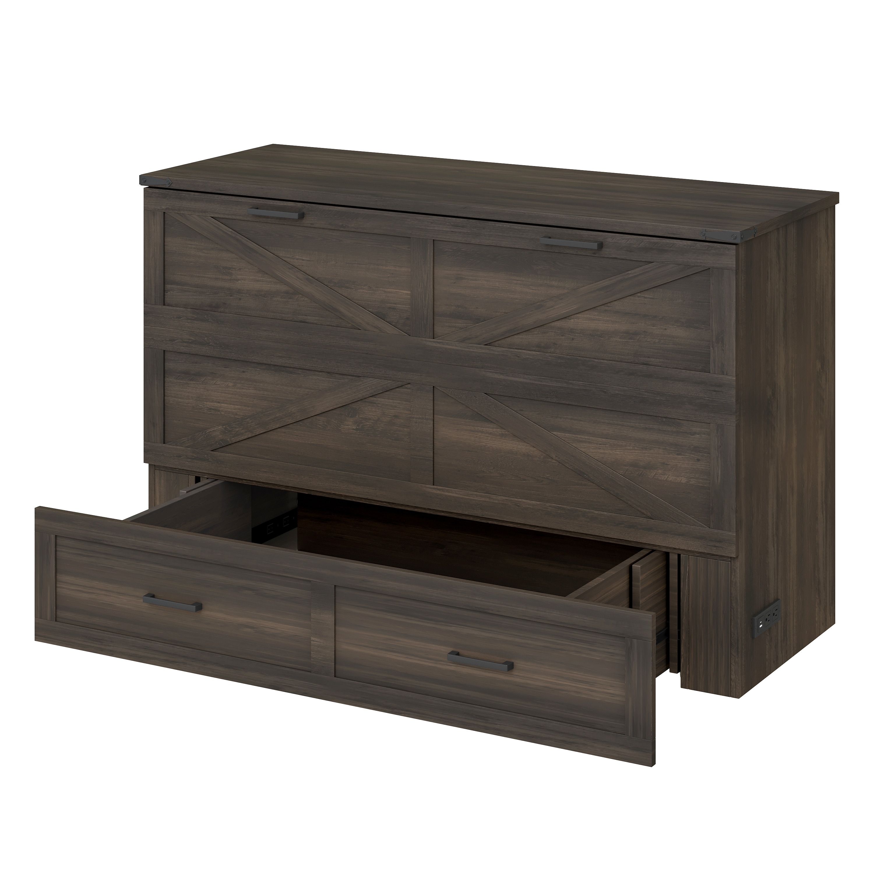 Xspracer Queen Gray Wood Bed Frame Storage with Headboard in the Beds ...